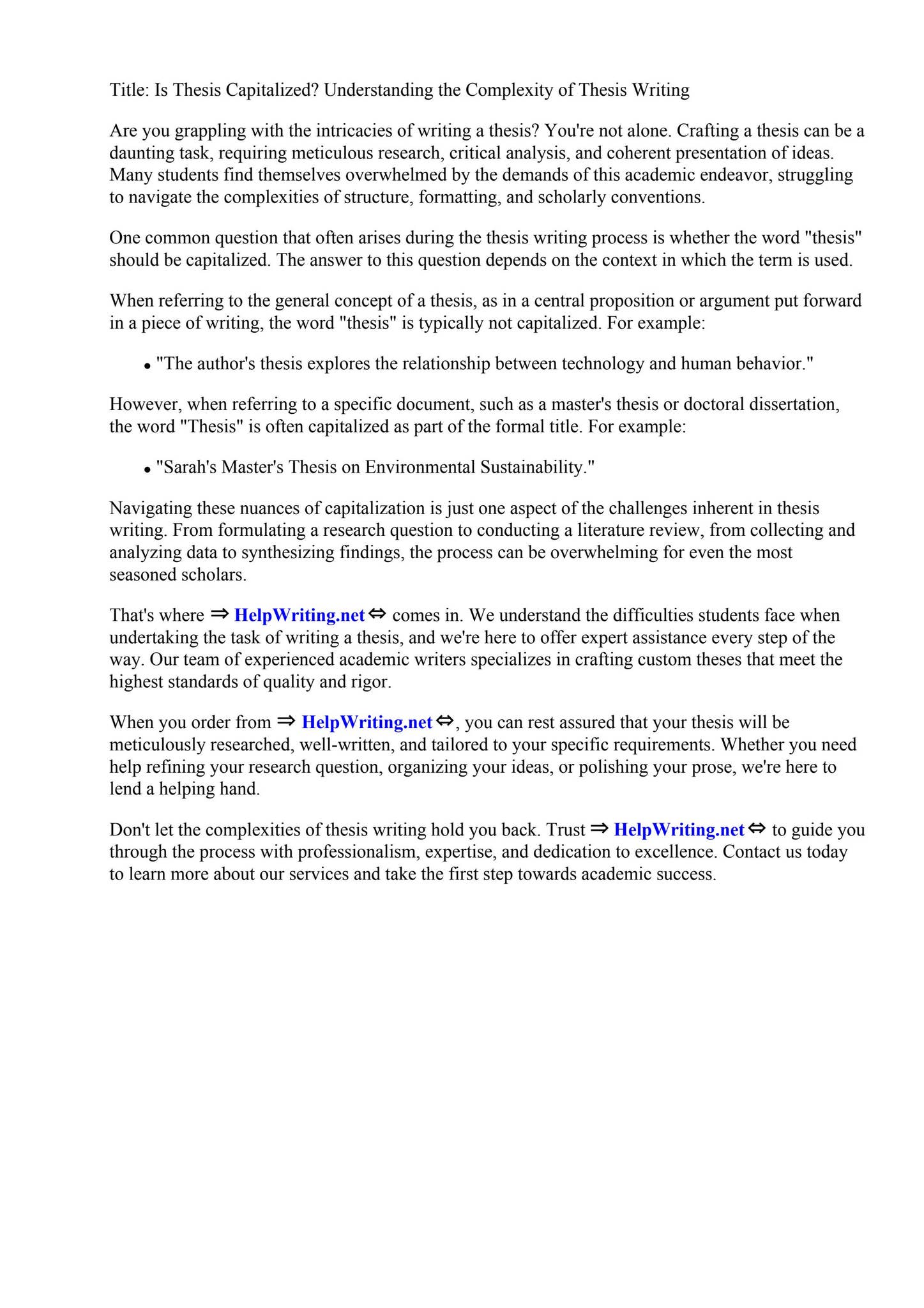 Is Thesis Capitalized by University of the District of Columbia - Issuu