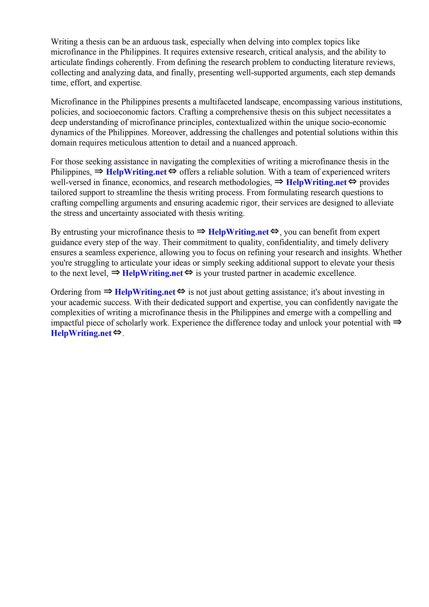 Microfinance Thesis In The Philippines by Winthrop University - Issuu