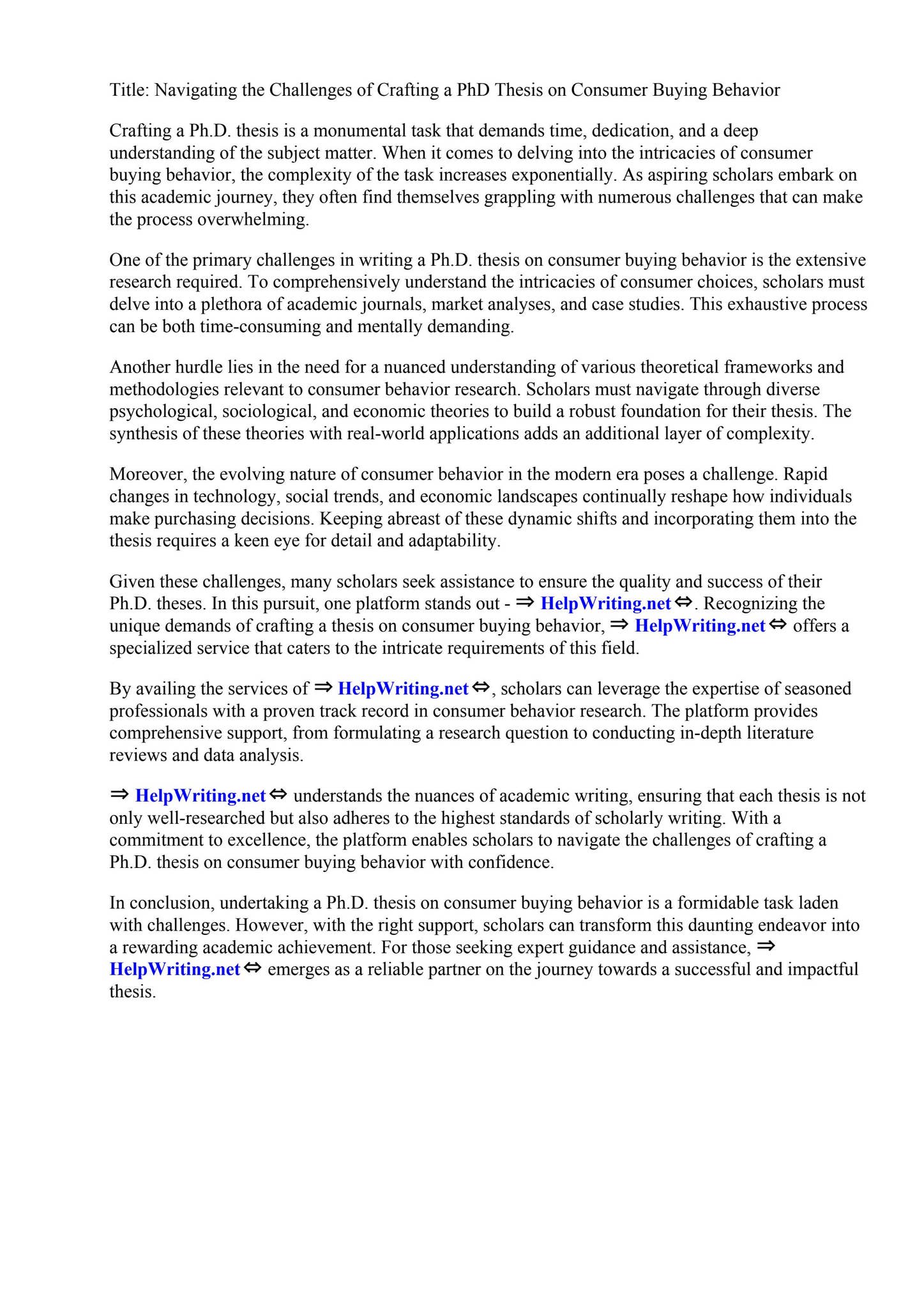 Phd Thesis On Consumer Buying Behaviour by Rutgers University - Issuu