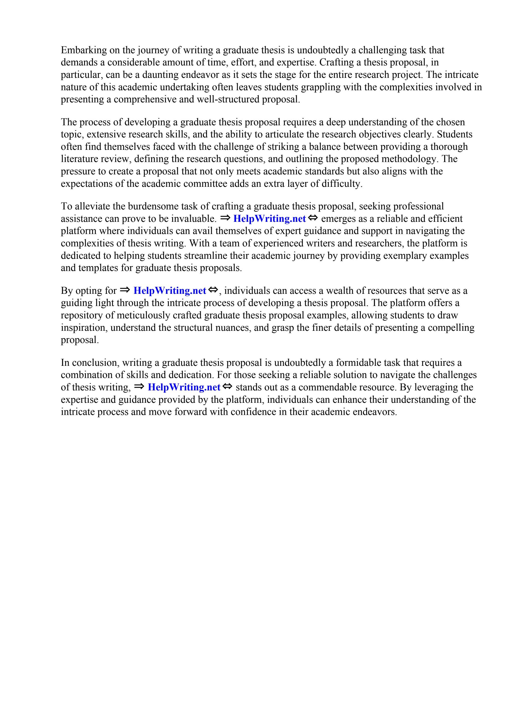 Graduate Thesis Proposal Example by Stevens Institute of Business and ...