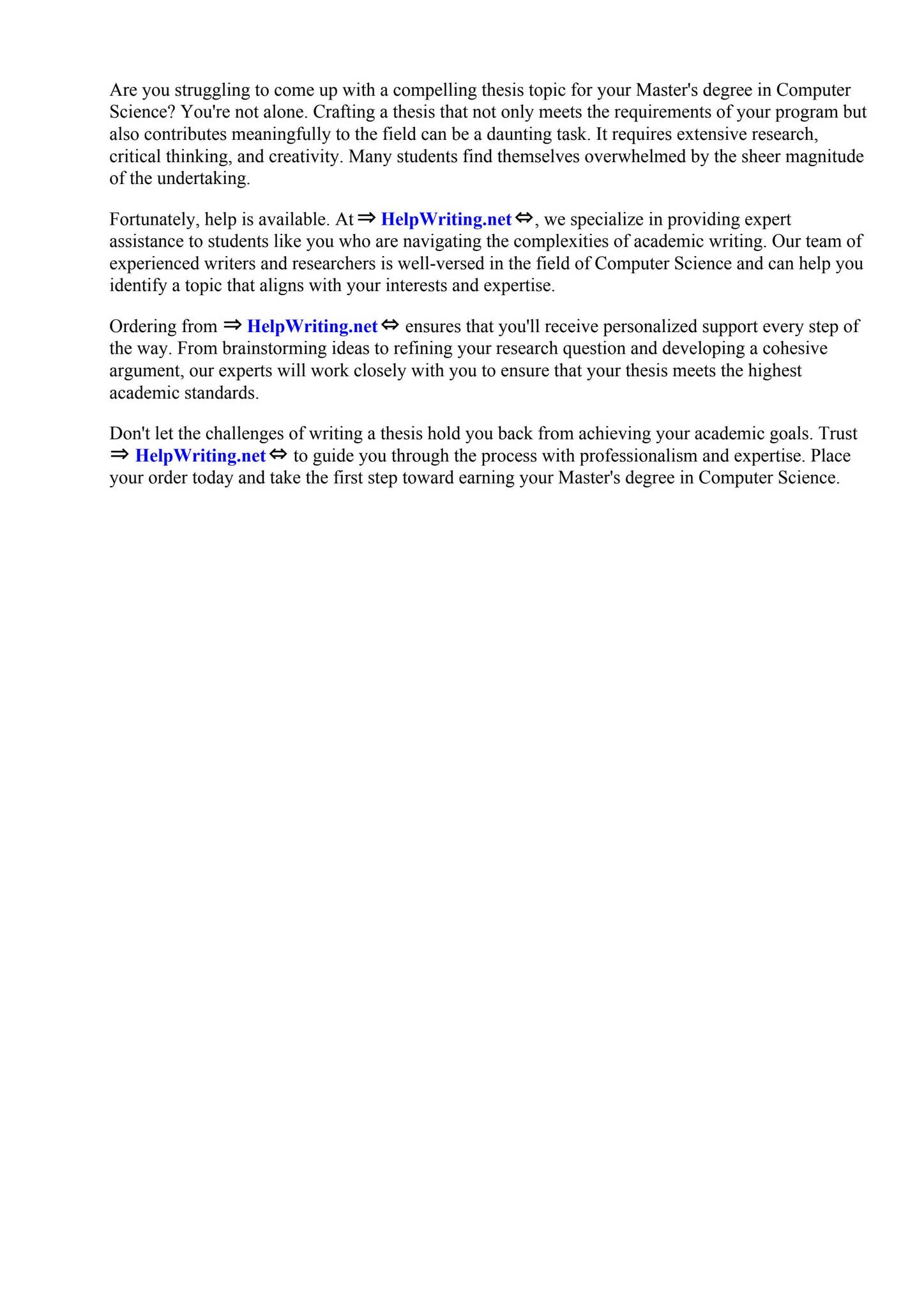 Master'S Degree Thesis Topics Computer Science by University of ...