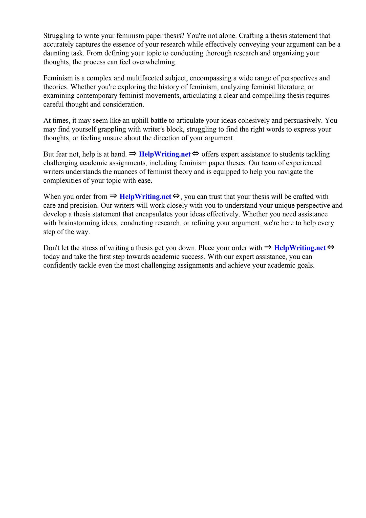 Feminism Paper Thesis by Purdue University - Issuu