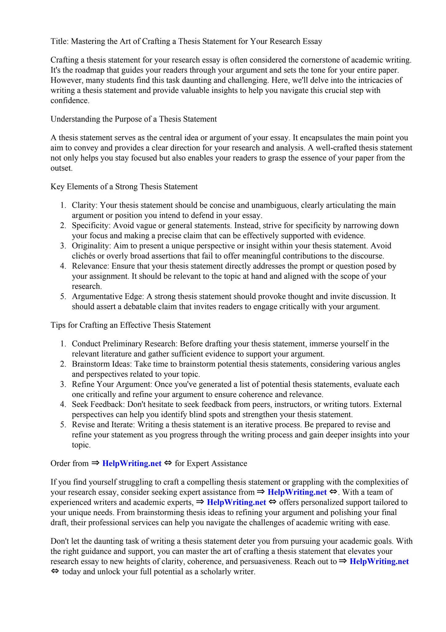 How To Write A Thesis Statement For Research Essay by Walters State ...