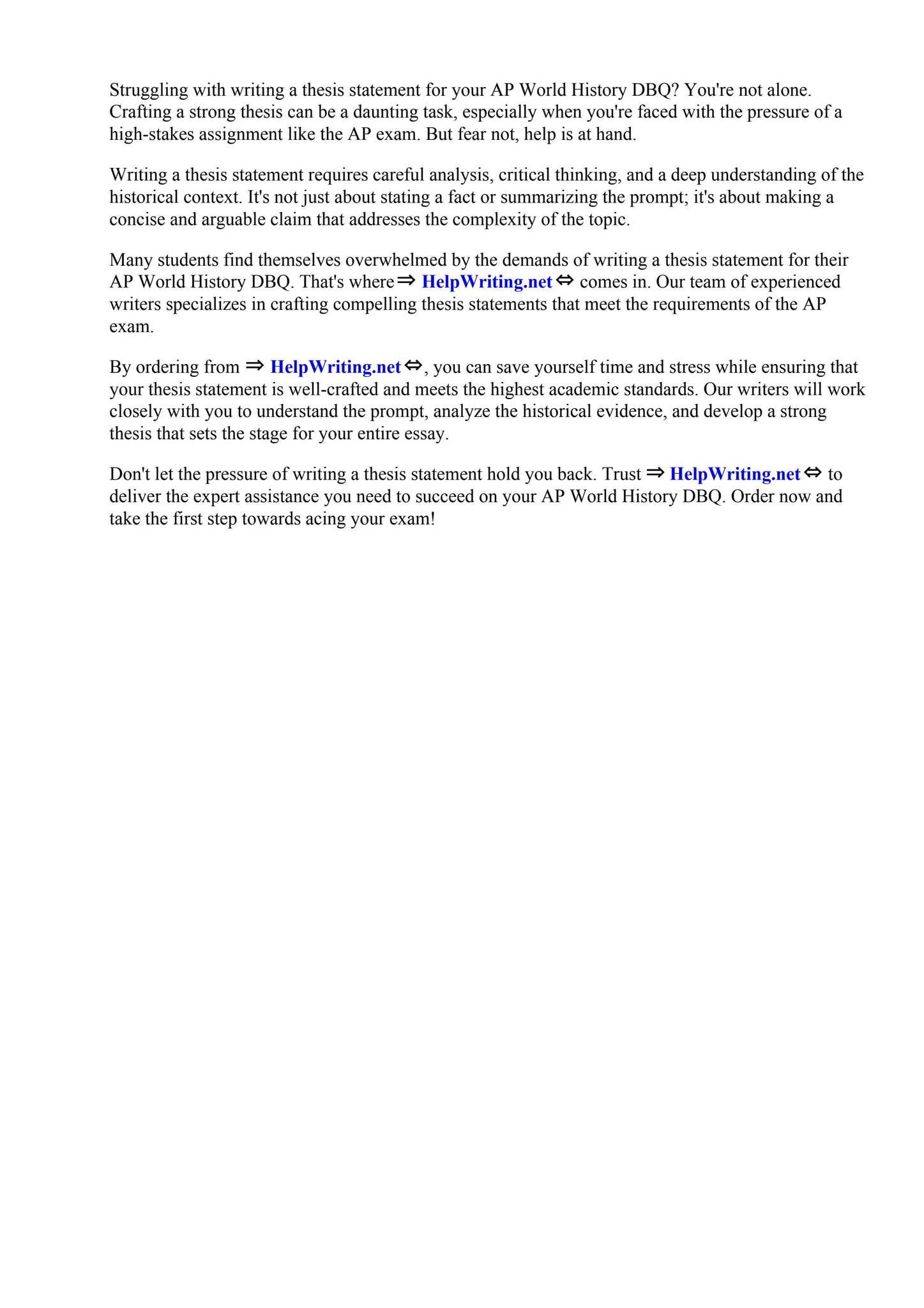 How To Write A Thesis Statement For Ap World History Dbq by Harmony ...