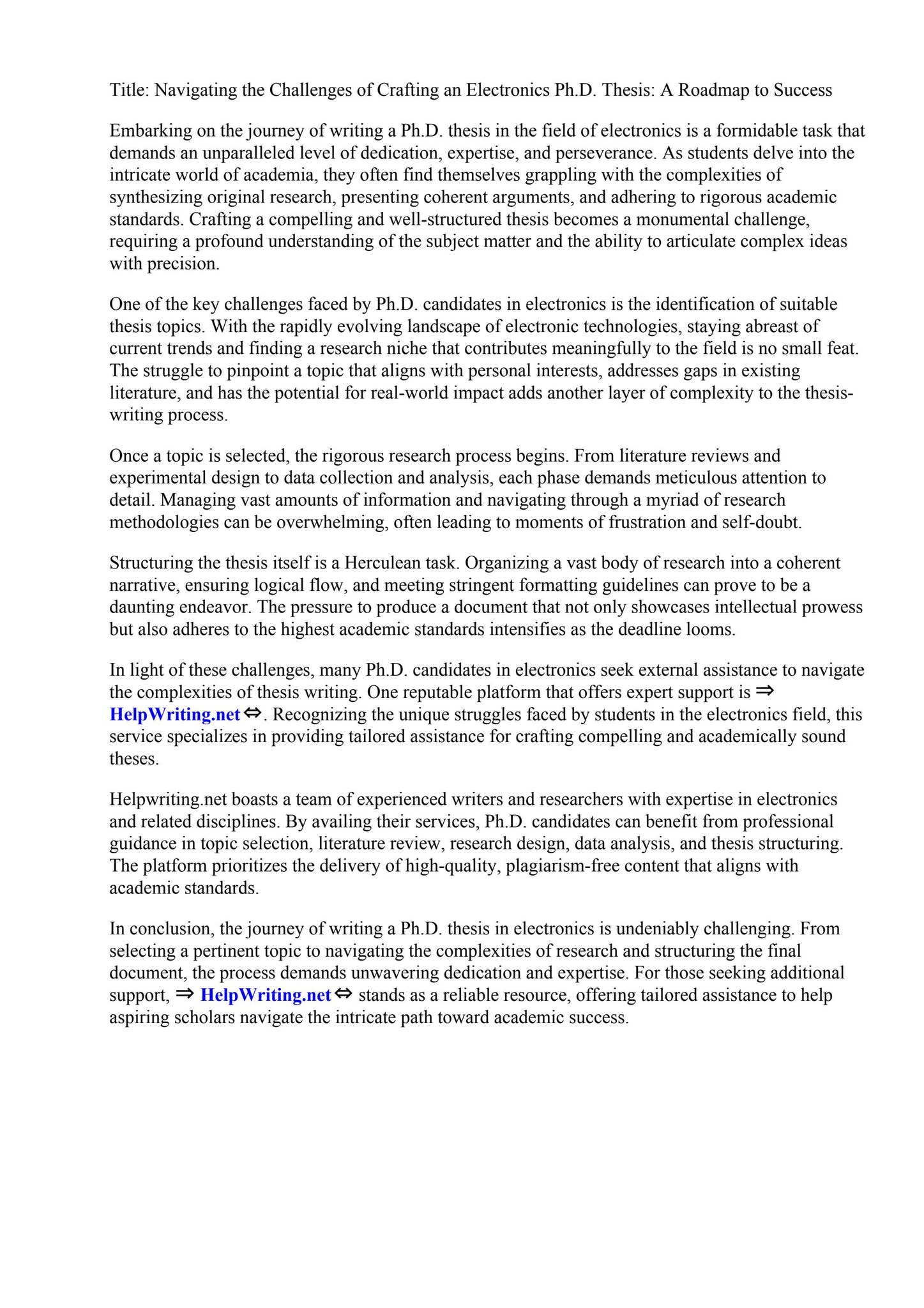 Electronics Phd Thesis Topics by University of Detroit Mercy - Issuu