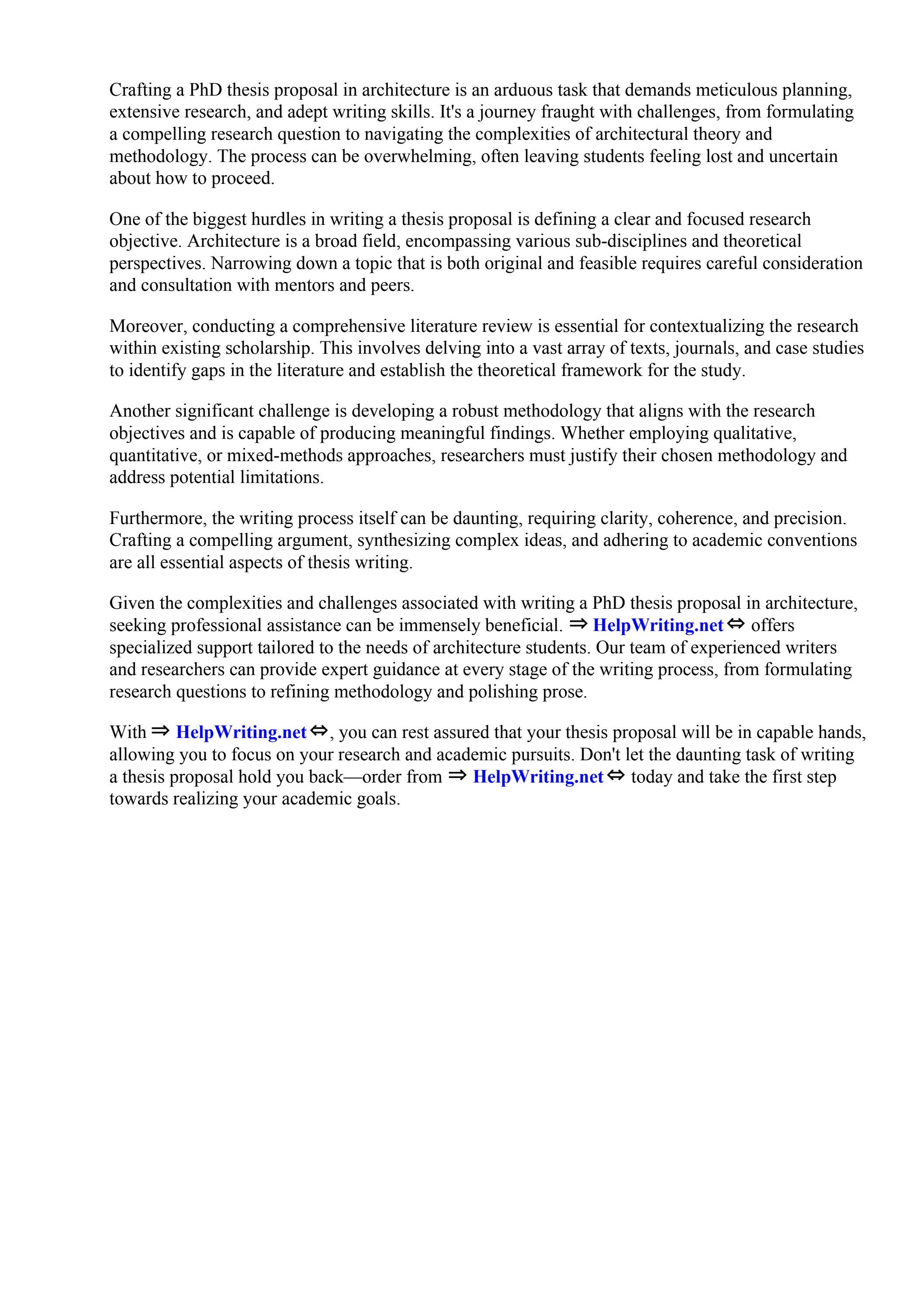 Phd Thesis Proposal In Architecture by Highland Community College ...