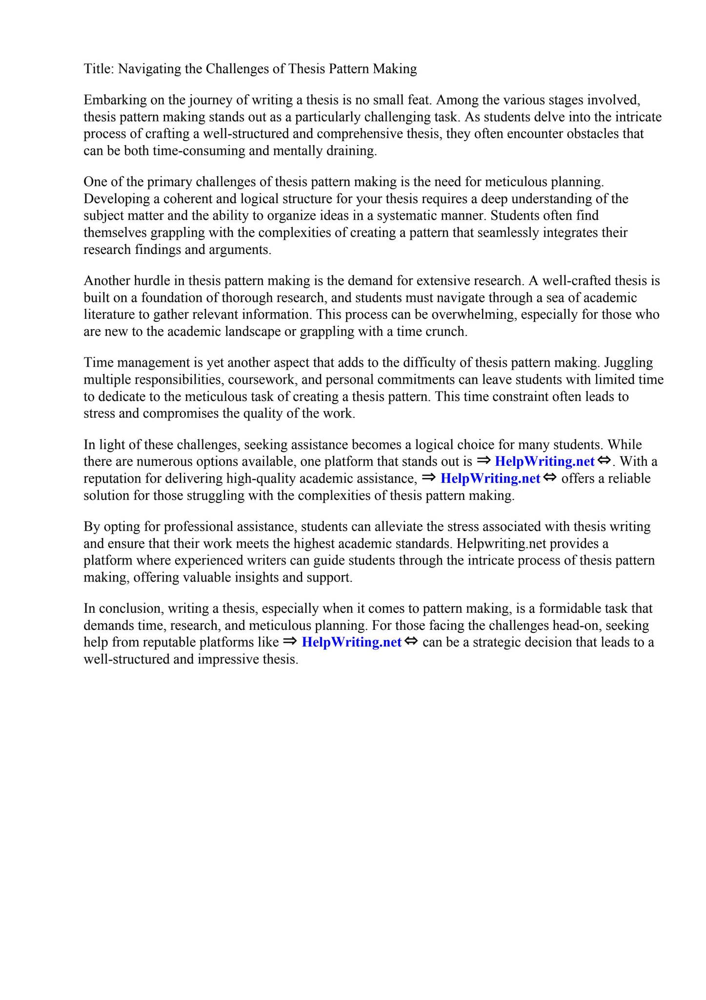 Thesis Pattern Making by Trinity Law School - Issuu