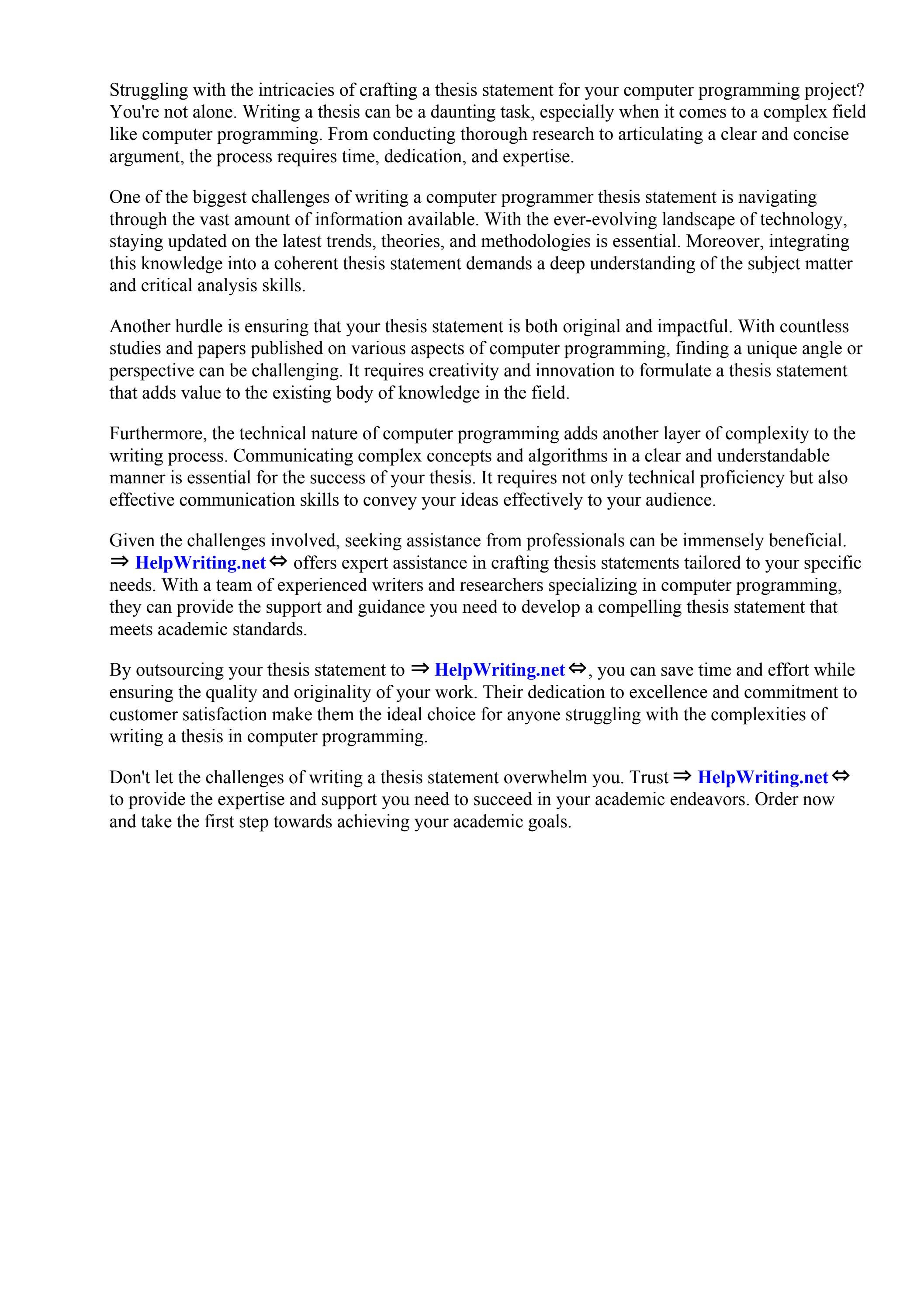 Computer Programmer Thesis Statement by Horry-Georgetown Technical ...