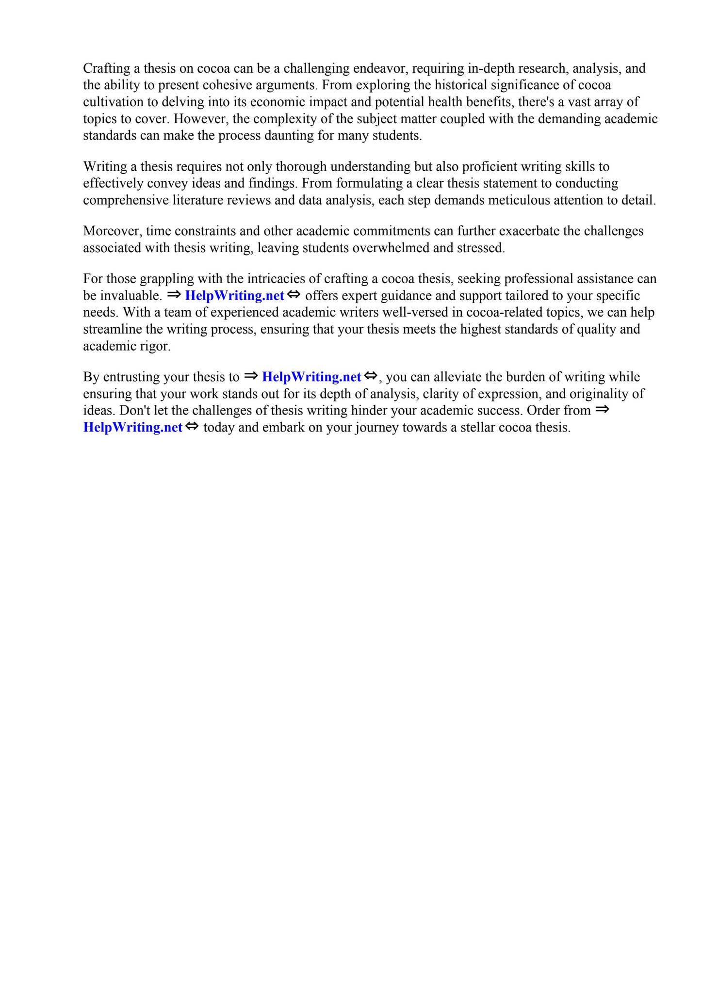 Cocoa Thesis by Horry-Georgetown Technical College - Issuu
