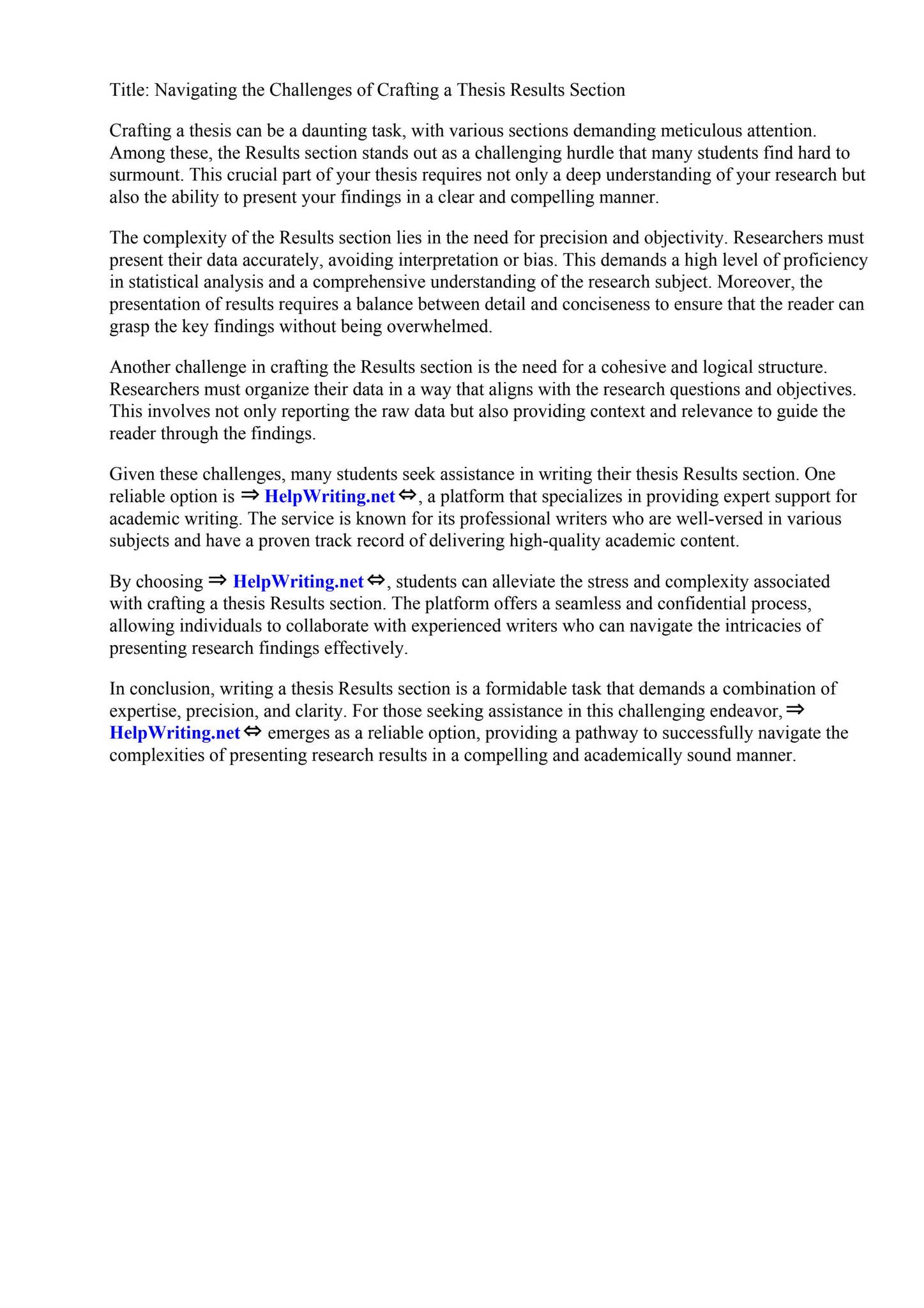 How To Write A Thesis Results Section by Trine University - Issuu