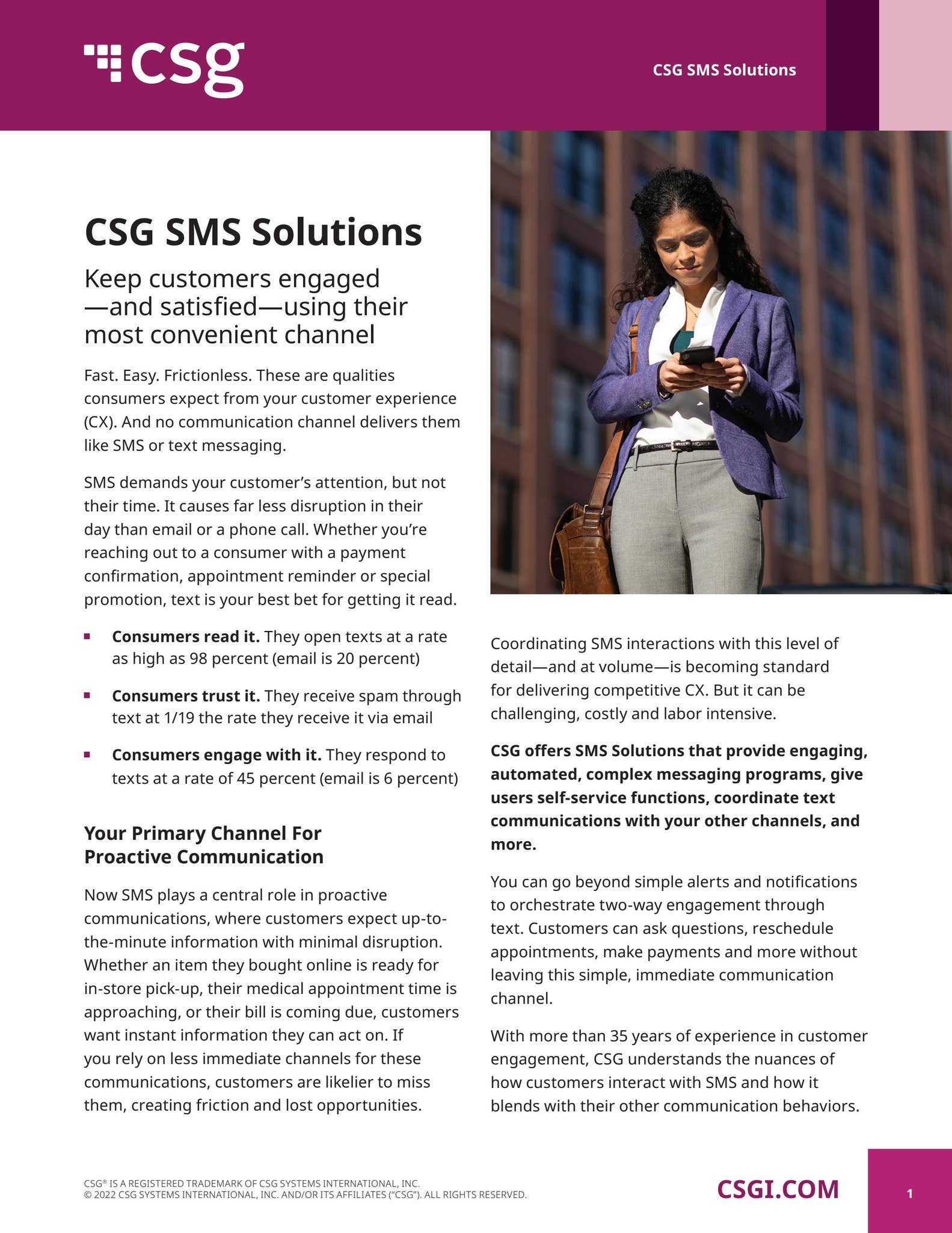CSG SMS Solutions Datasheet by CSG Systems - Issuu