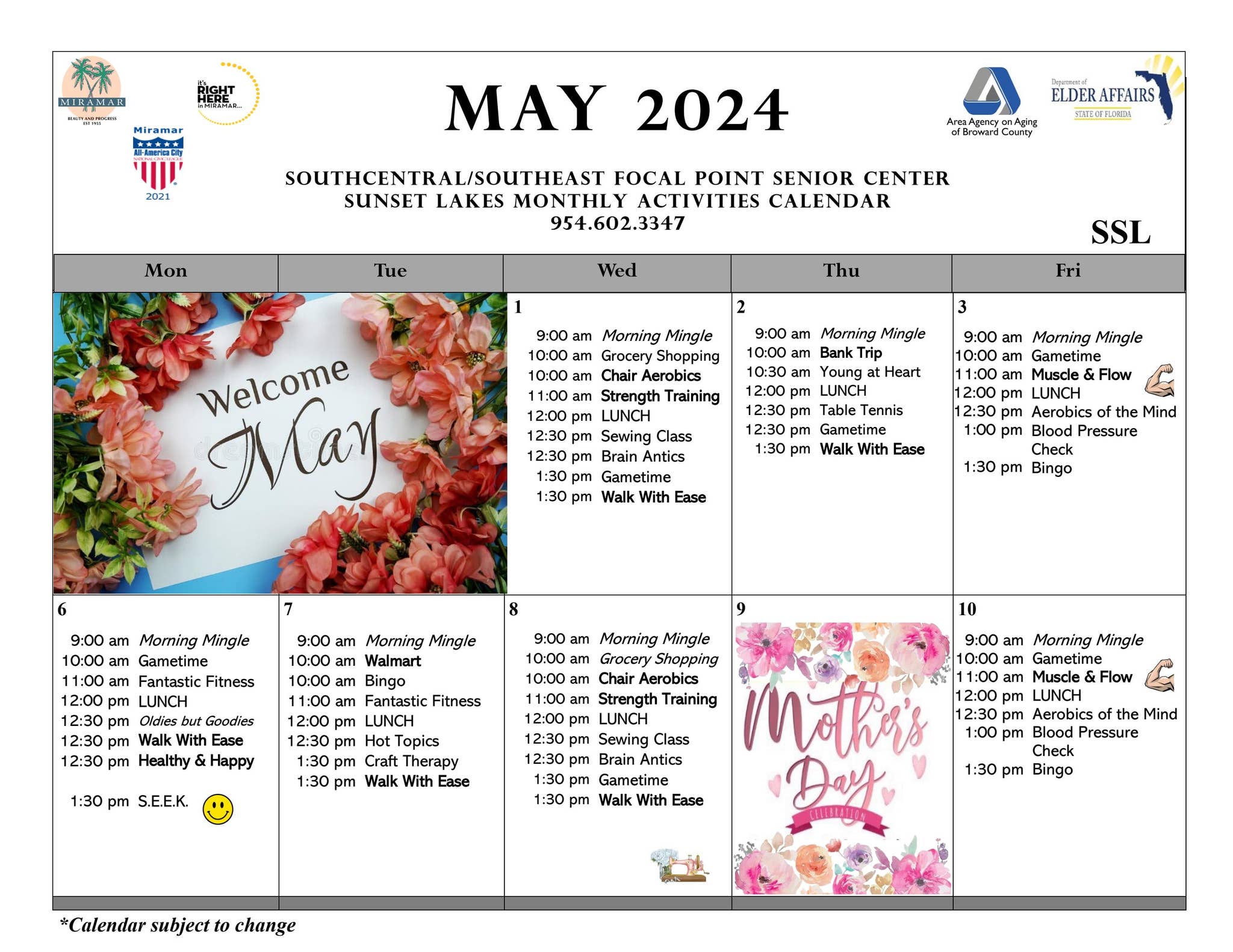SC/SE FP SSL May Calendar 2024 by City of Miramar - Issuu