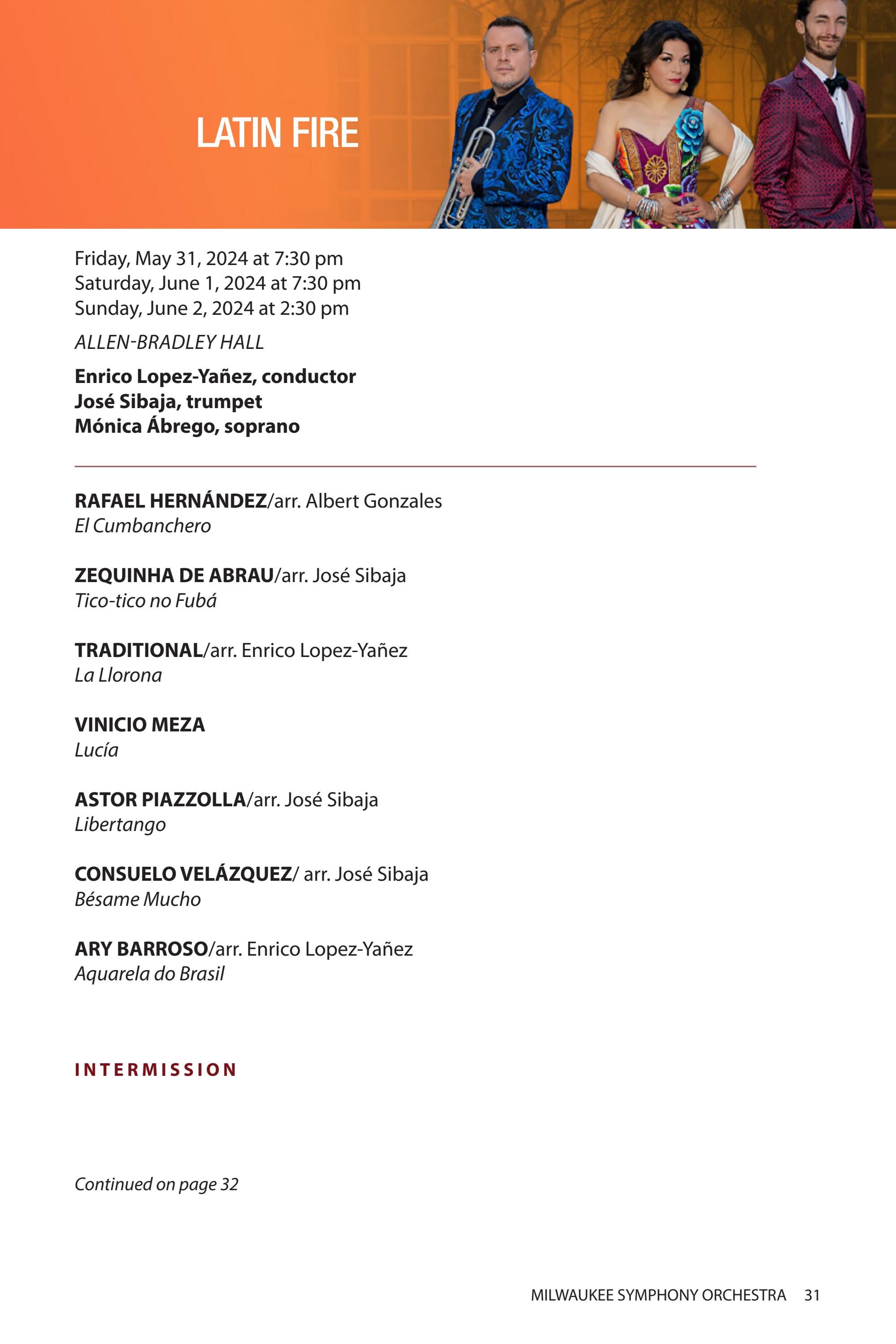 LATIN FIRE by Milwaukee Symphony Orchestra - Issuu