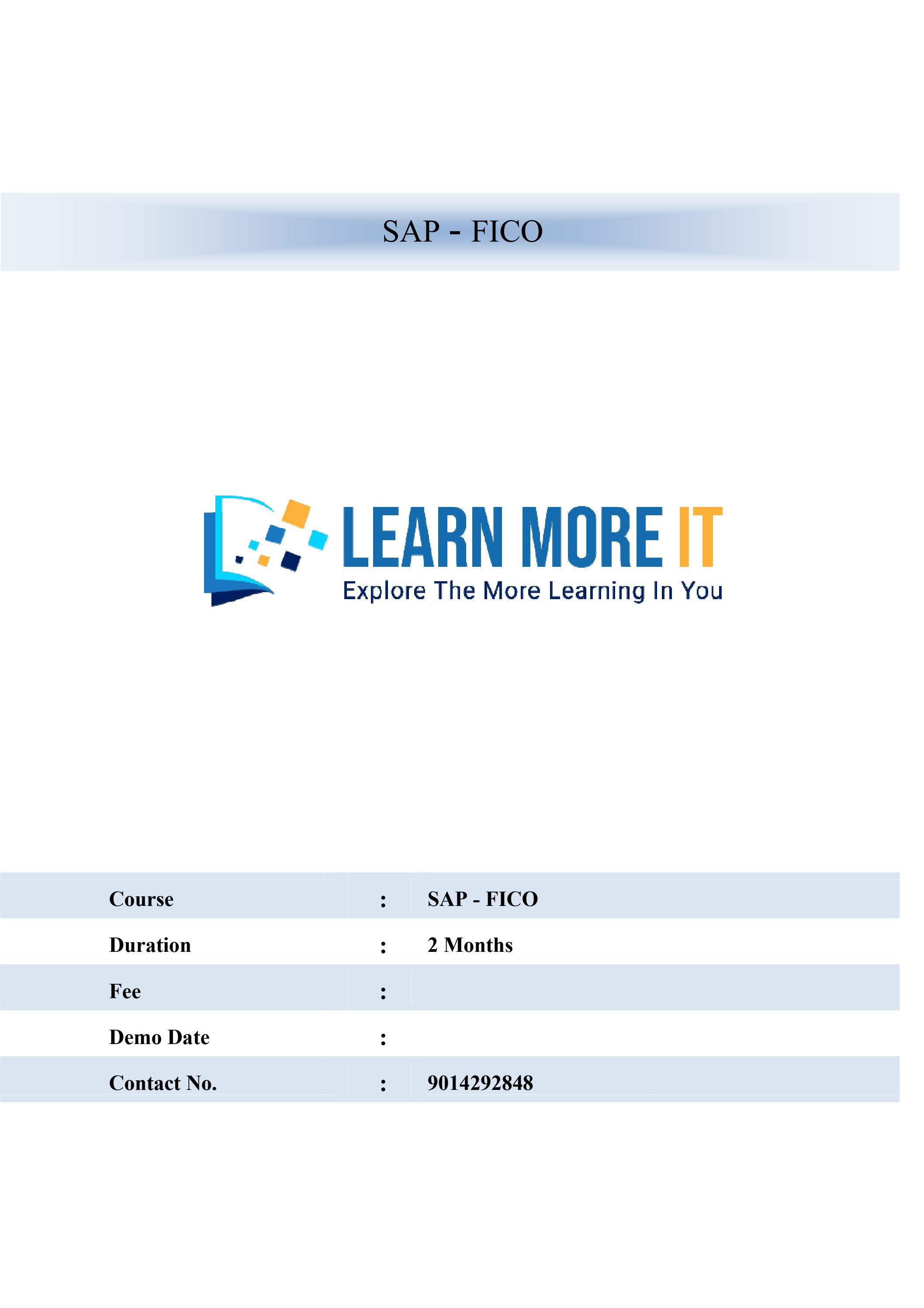 sap fico course training Curriculum - Learn more it by ...