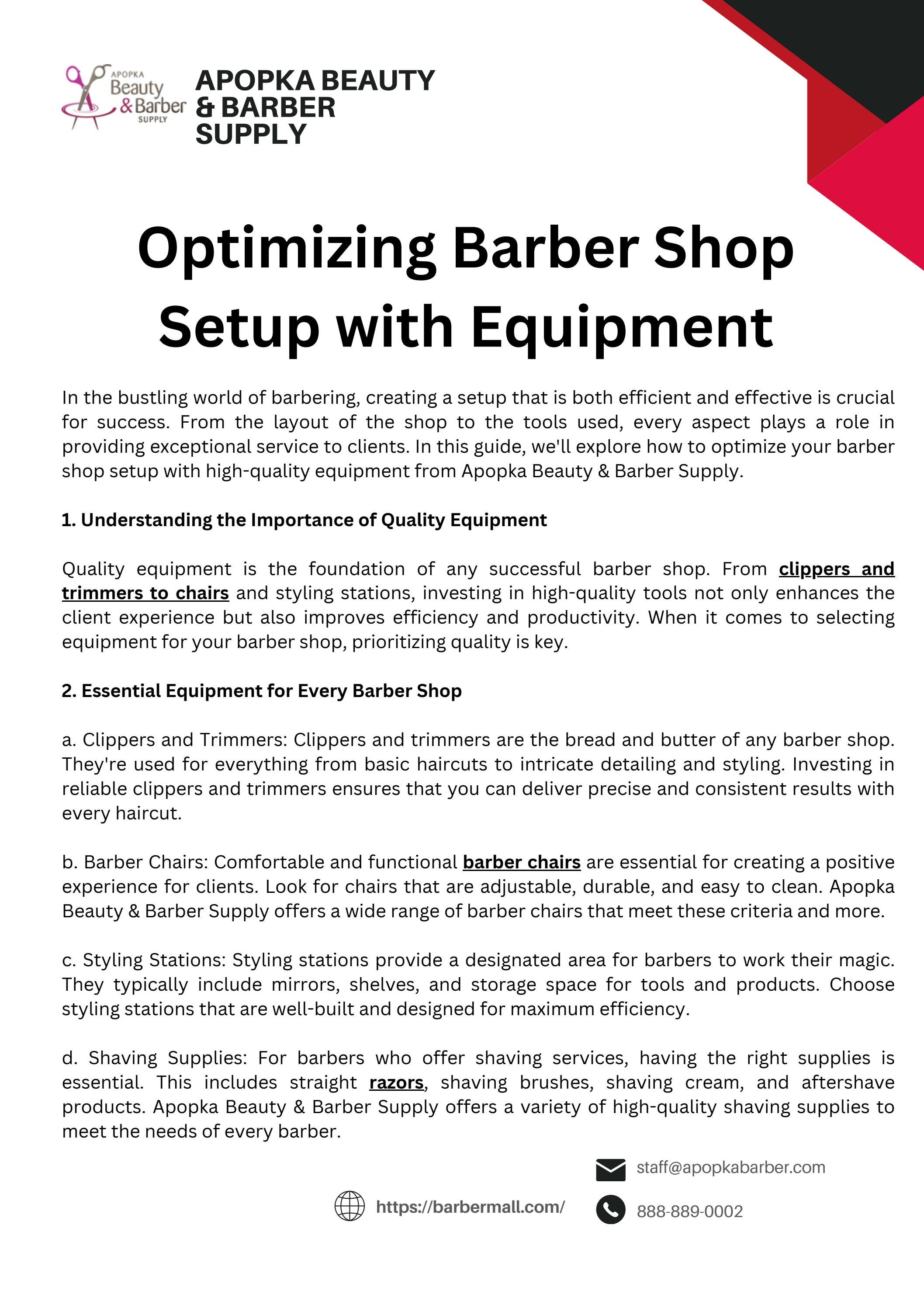 Optimizing Barber Shop Setup with Equipment by Apopka Beauty Barber ...