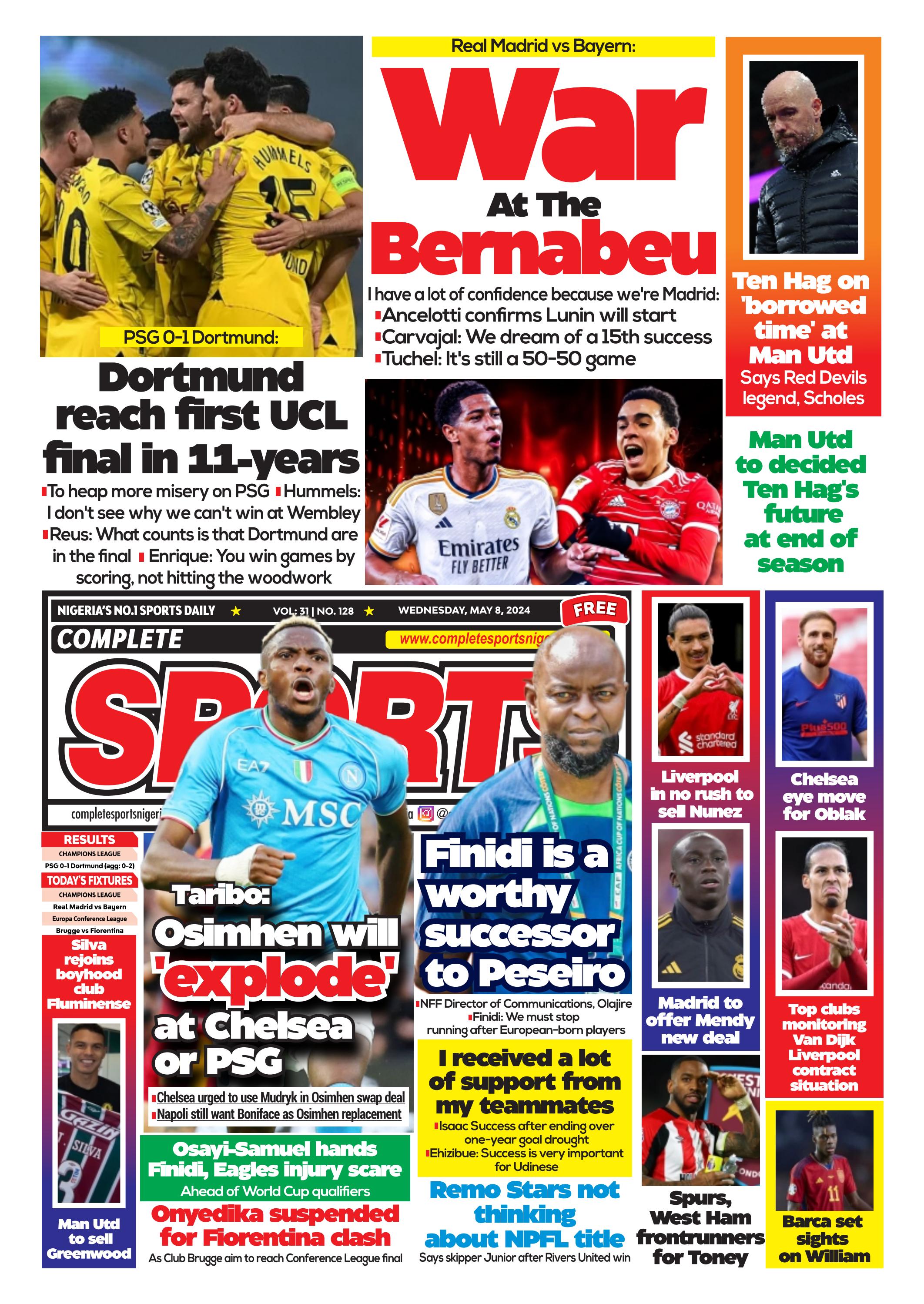 COMPLETE SPORTS - WEDNESDAY, MAY 8, 1024 by Complete Sports - Issuu