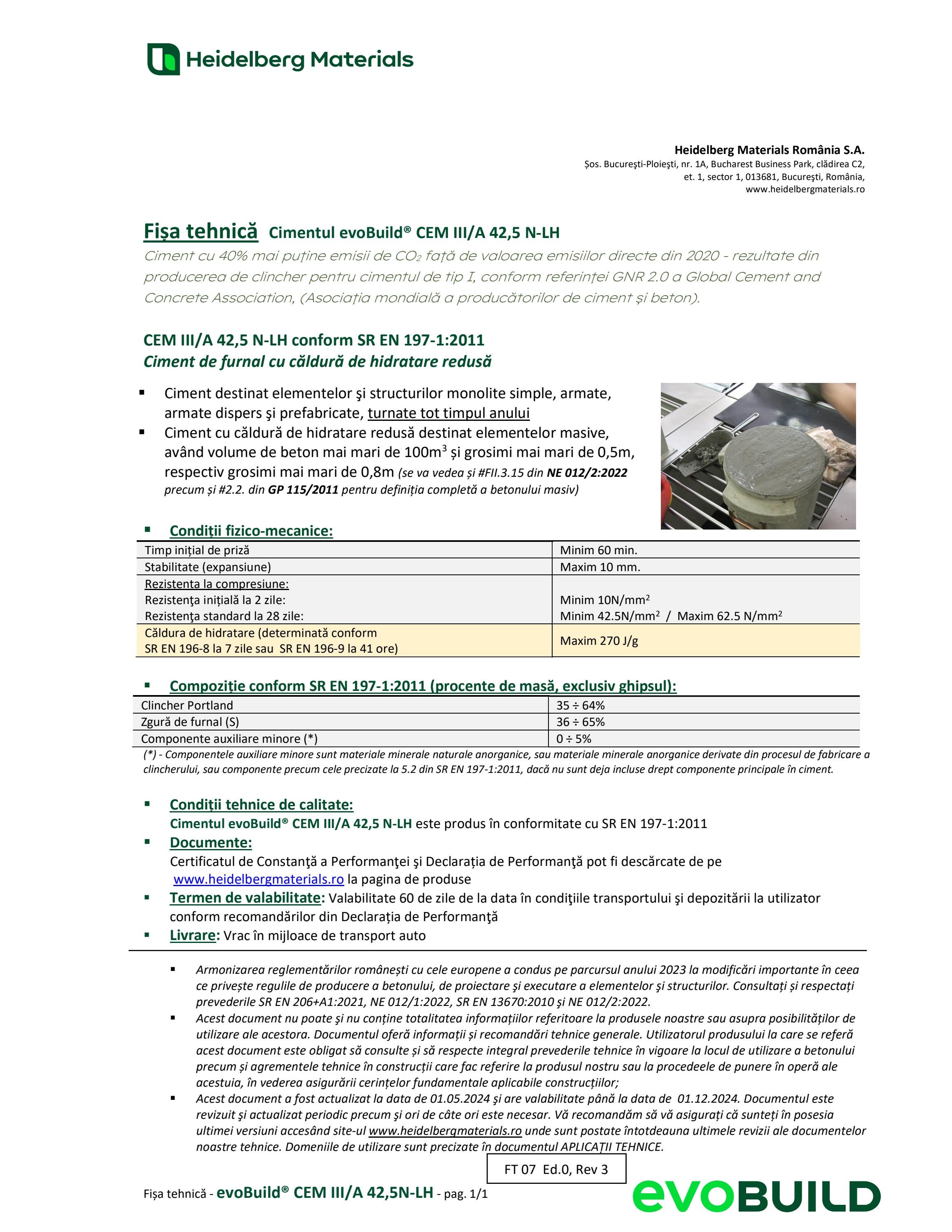 Fisa tehnica CEM III A 42 5N-LH_evoBuild 2024.05.07-2024.12 by ...