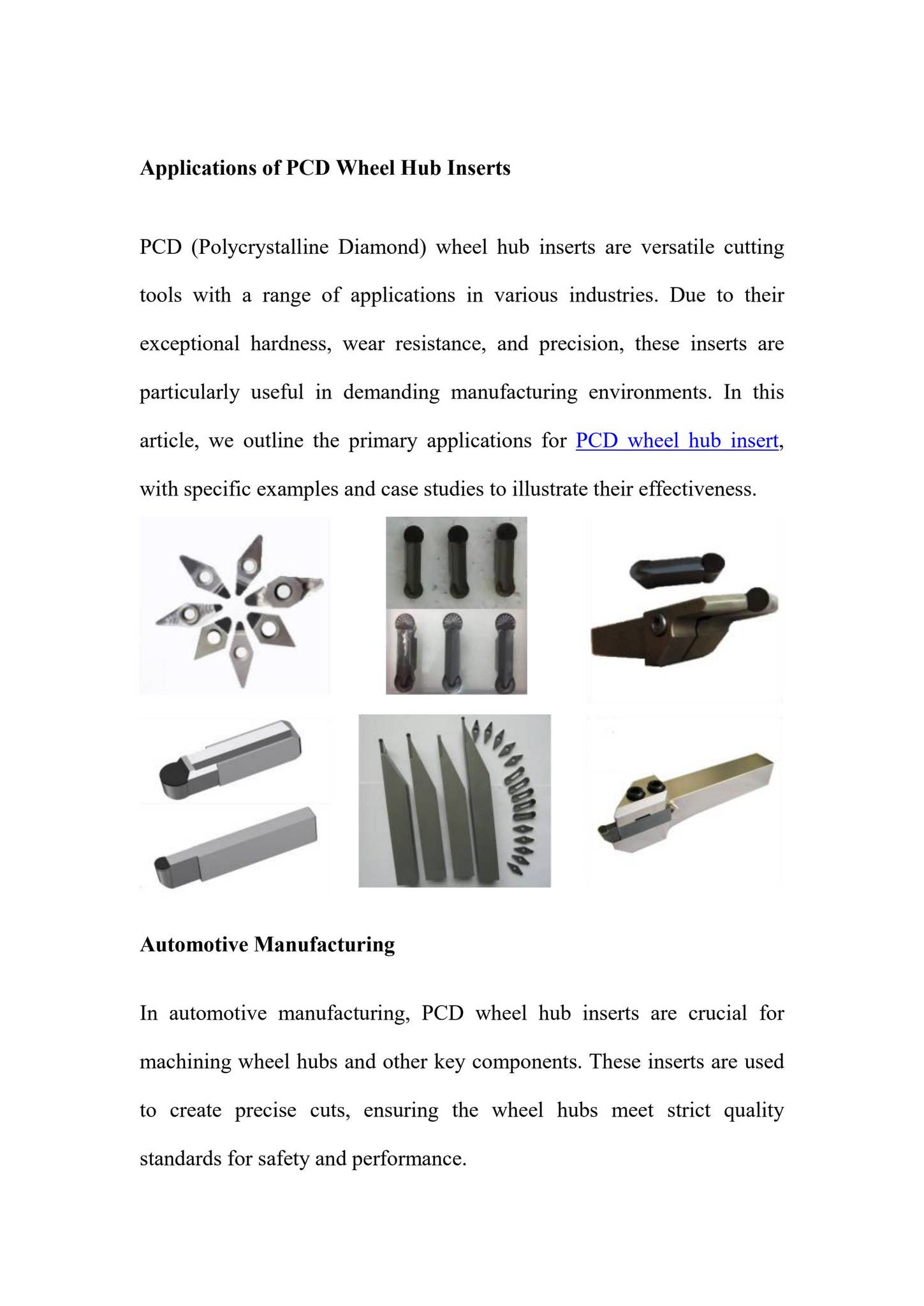 Applications of PCD Wheel Hub Inserts by LORY~ - Issuu