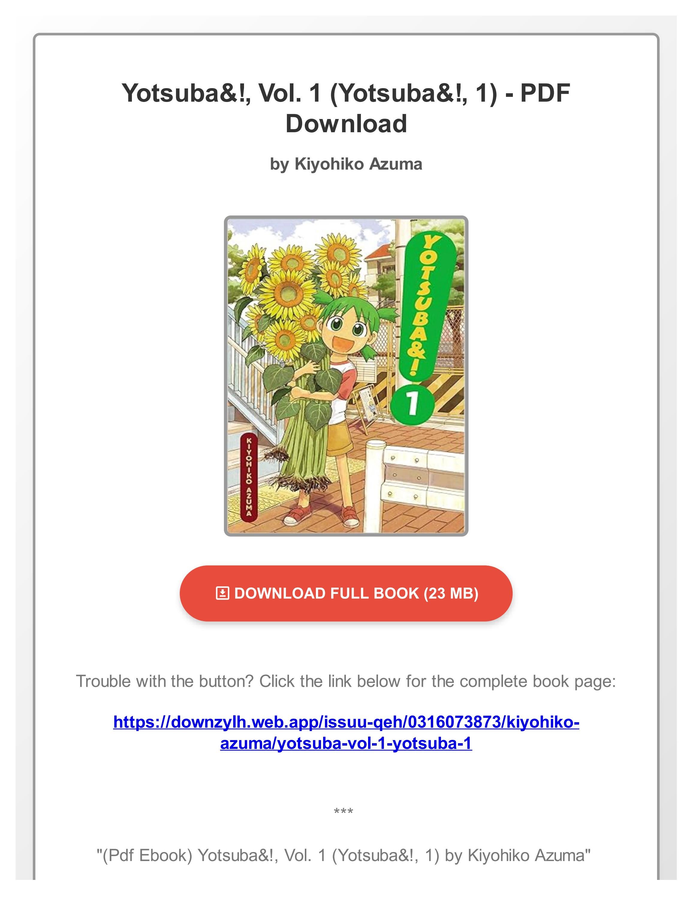 (Pdf Ebook) Yotsuba&!, Vol. 1 (Yotsuba&!, 1) by Kiyohiko Azuma by ...