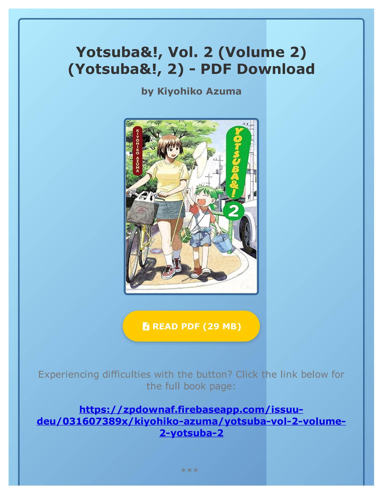 PDF Free Yotsuba&!, Vol. 2 (Volume 2) (Yotsuba&!, 2) by Kiyohiko Azuma ...