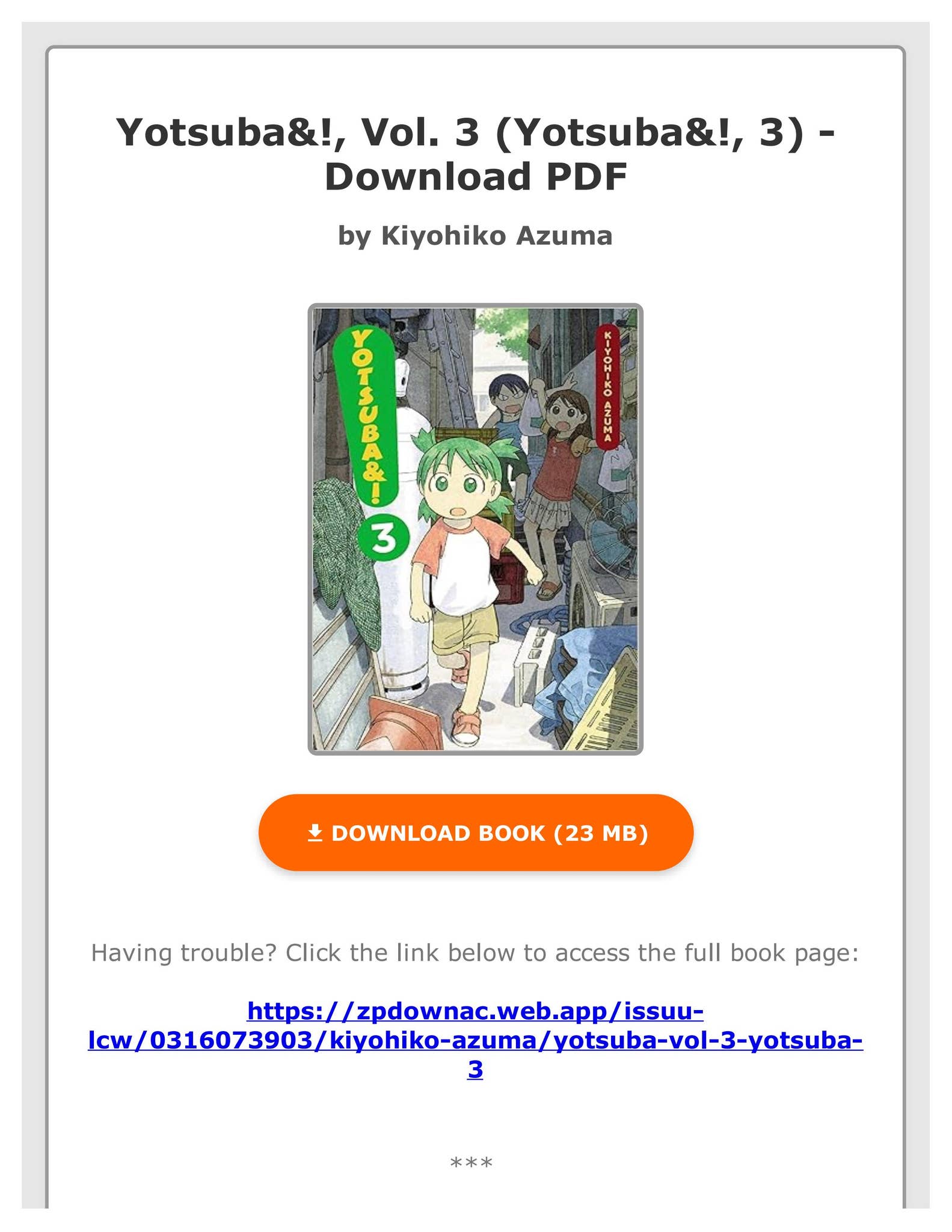 EBOOK) Yotsuba&!, Vol. 3 (Yotsuba&!, 3) by Kiyohiko Azuma by ...