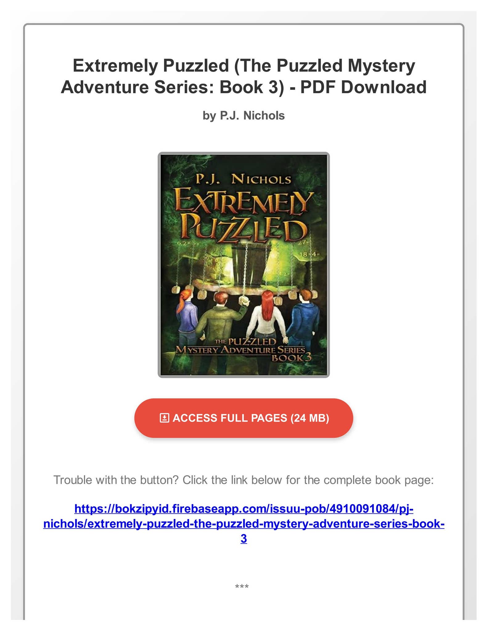 PDF Download Extremely Puzzled (The Puzzled Mystery Adventure Series ...
