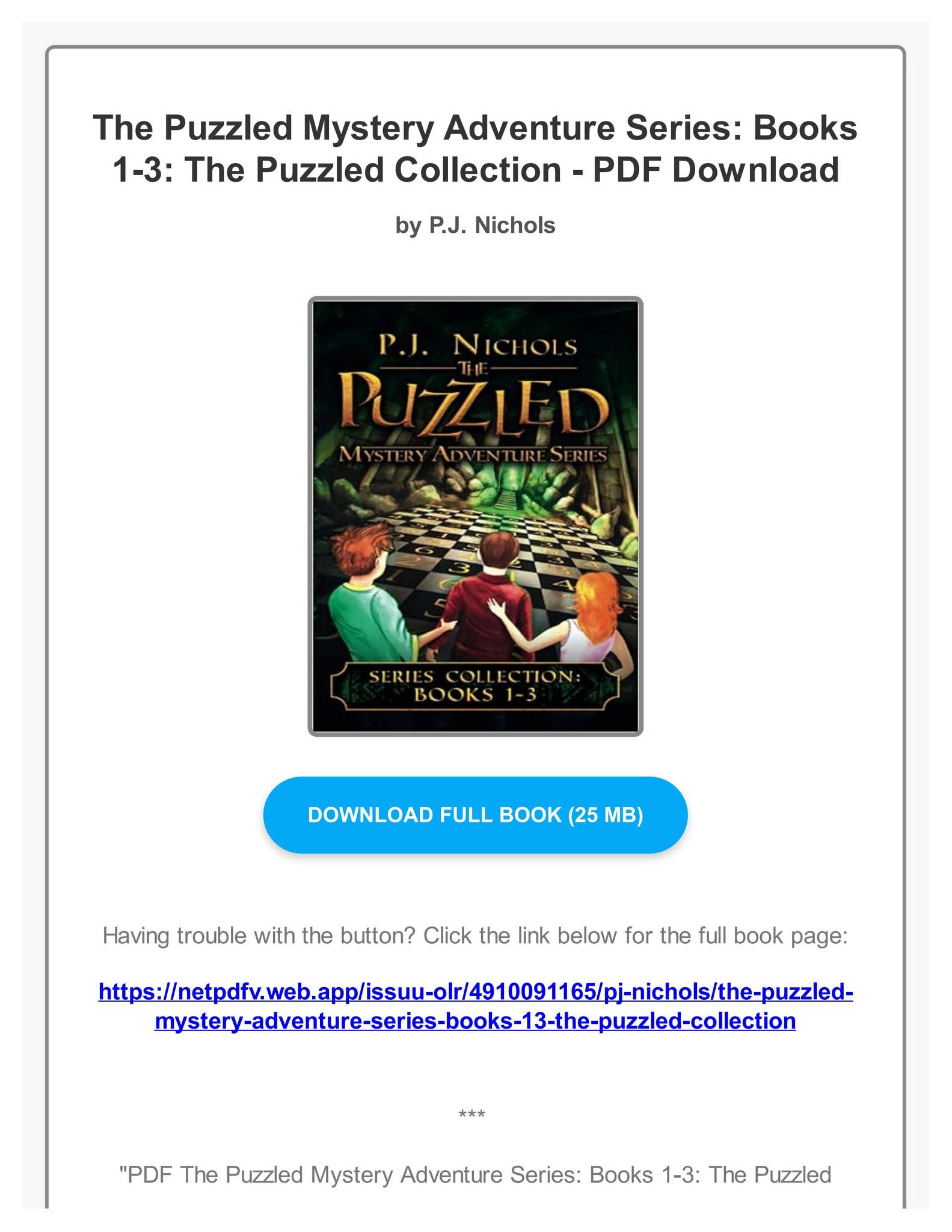 PDF The Puzzled Mystery Adventure Series: Books 1-3: The Puzzled ...