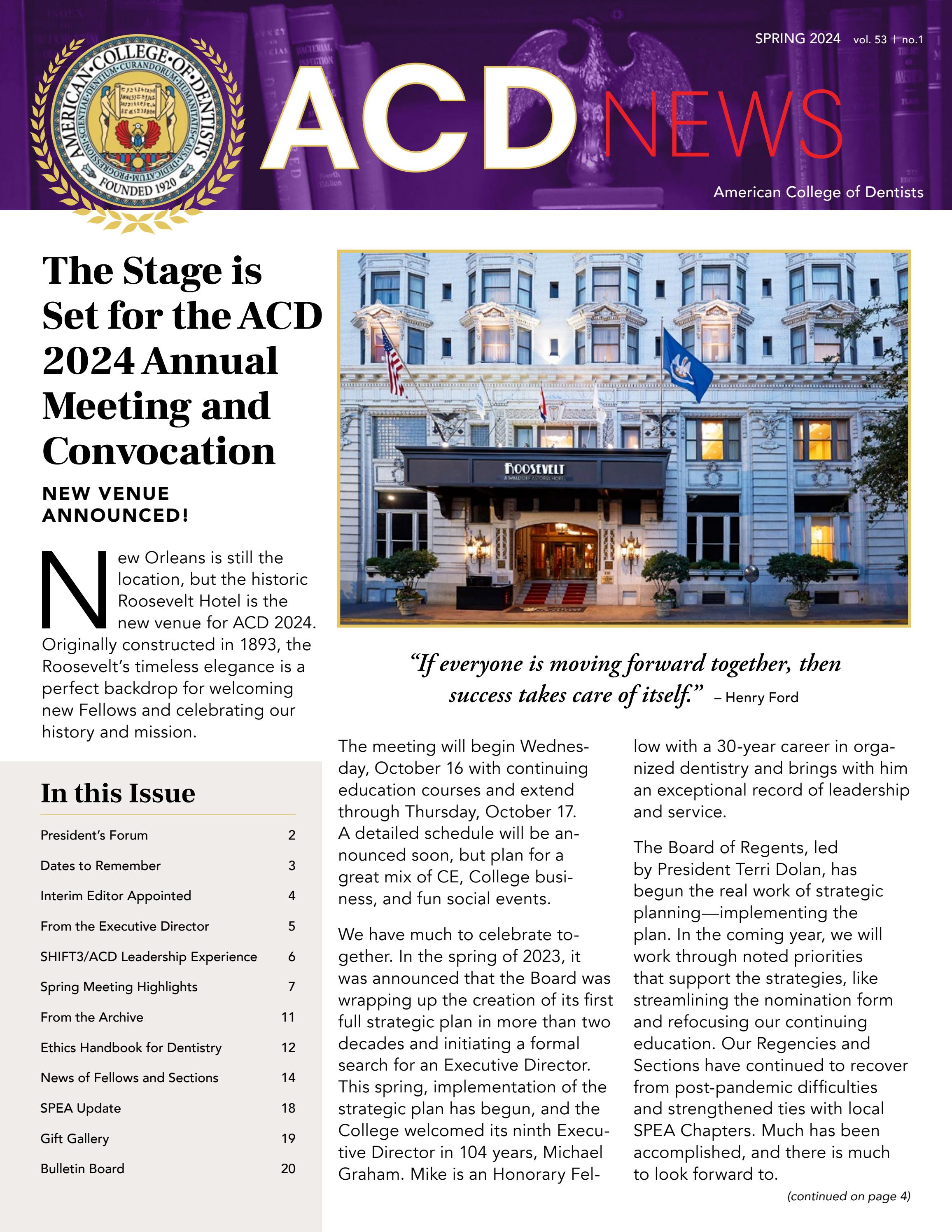 ACD NEWS by American College of Dentists - Issuu