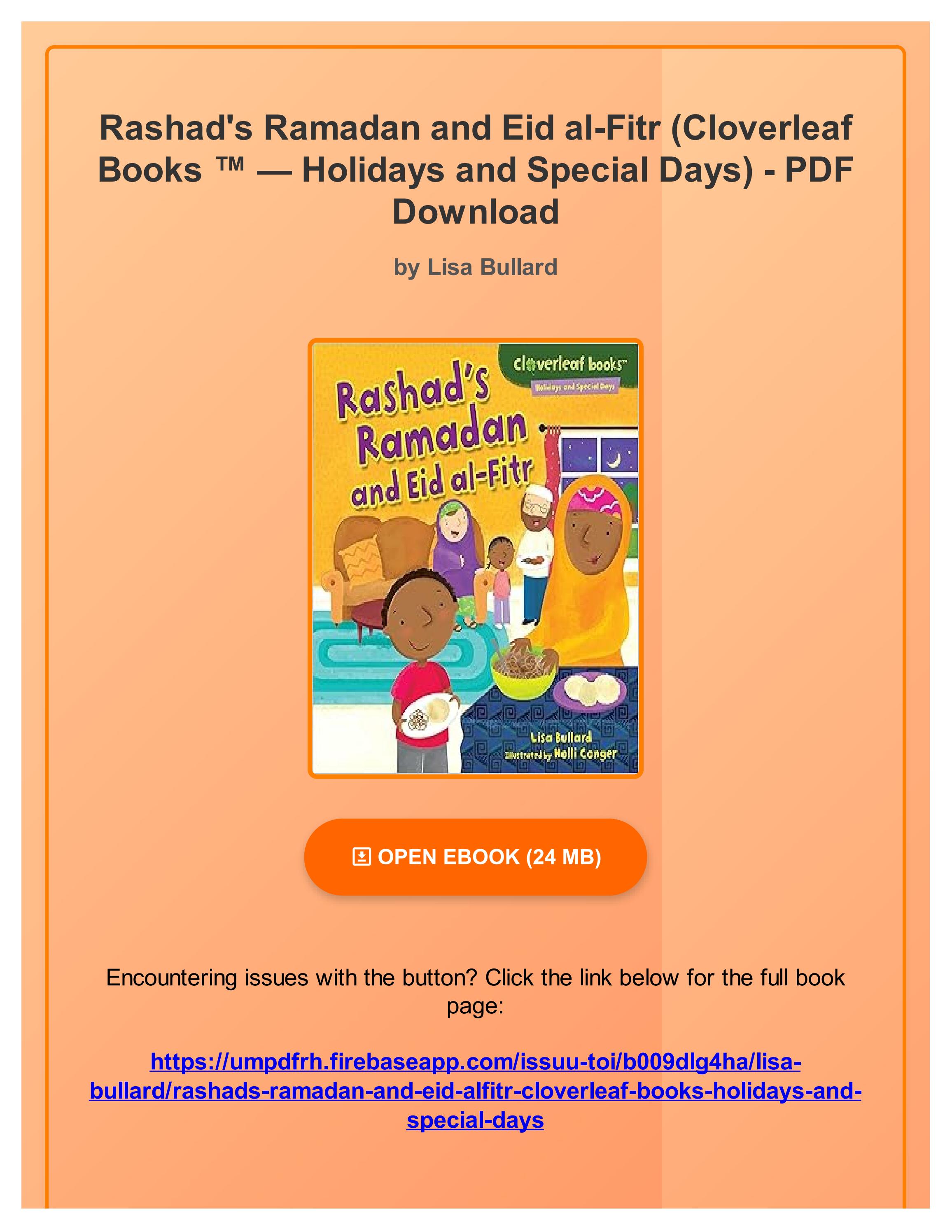 (PDF Ebook) Rashad's Ramadan and Eid al-Fitr (Cloverleaf Books ...