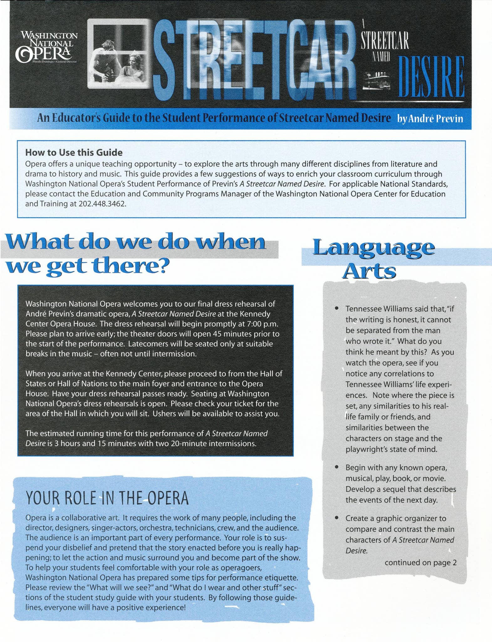 A Streetcar Named Desire - Educator Guide by Kennedy Center Education ...