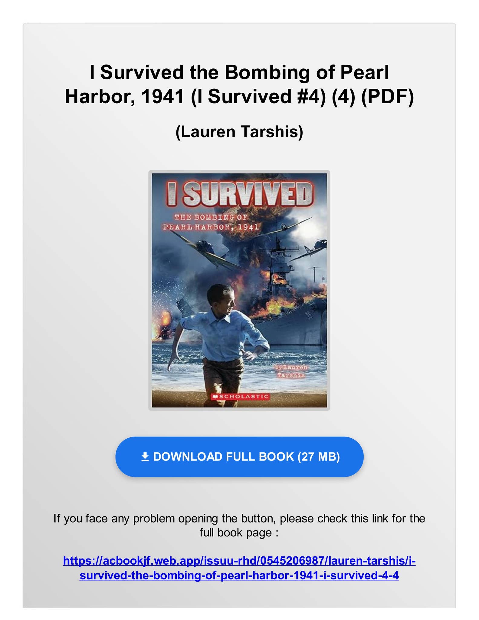 (PDF Free) I Survived the Bombing of Pearl Harbor, 1941 (I Survived #4 ...