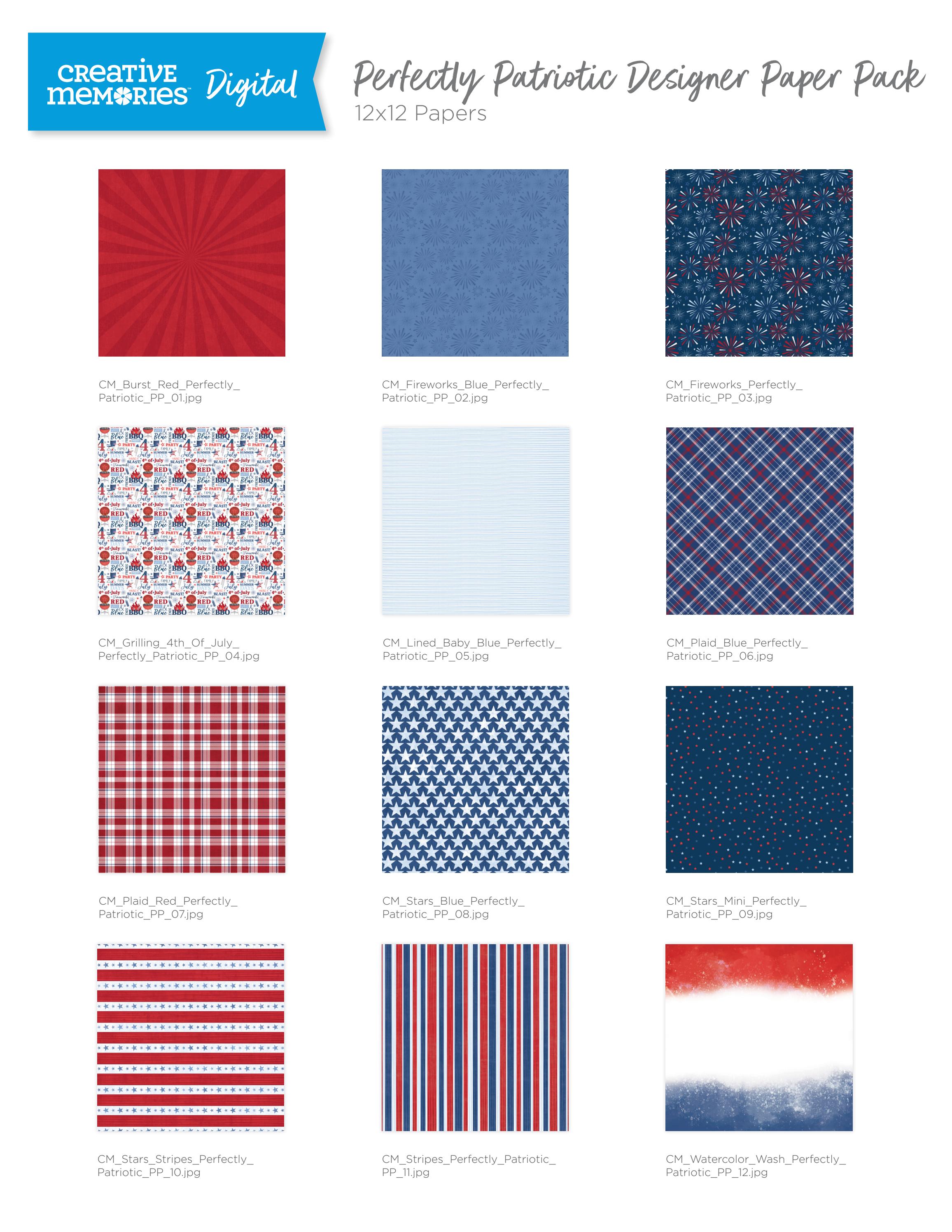 Perfectly Patriotic Digital Artwork Kit Preview by Creative Memories ...