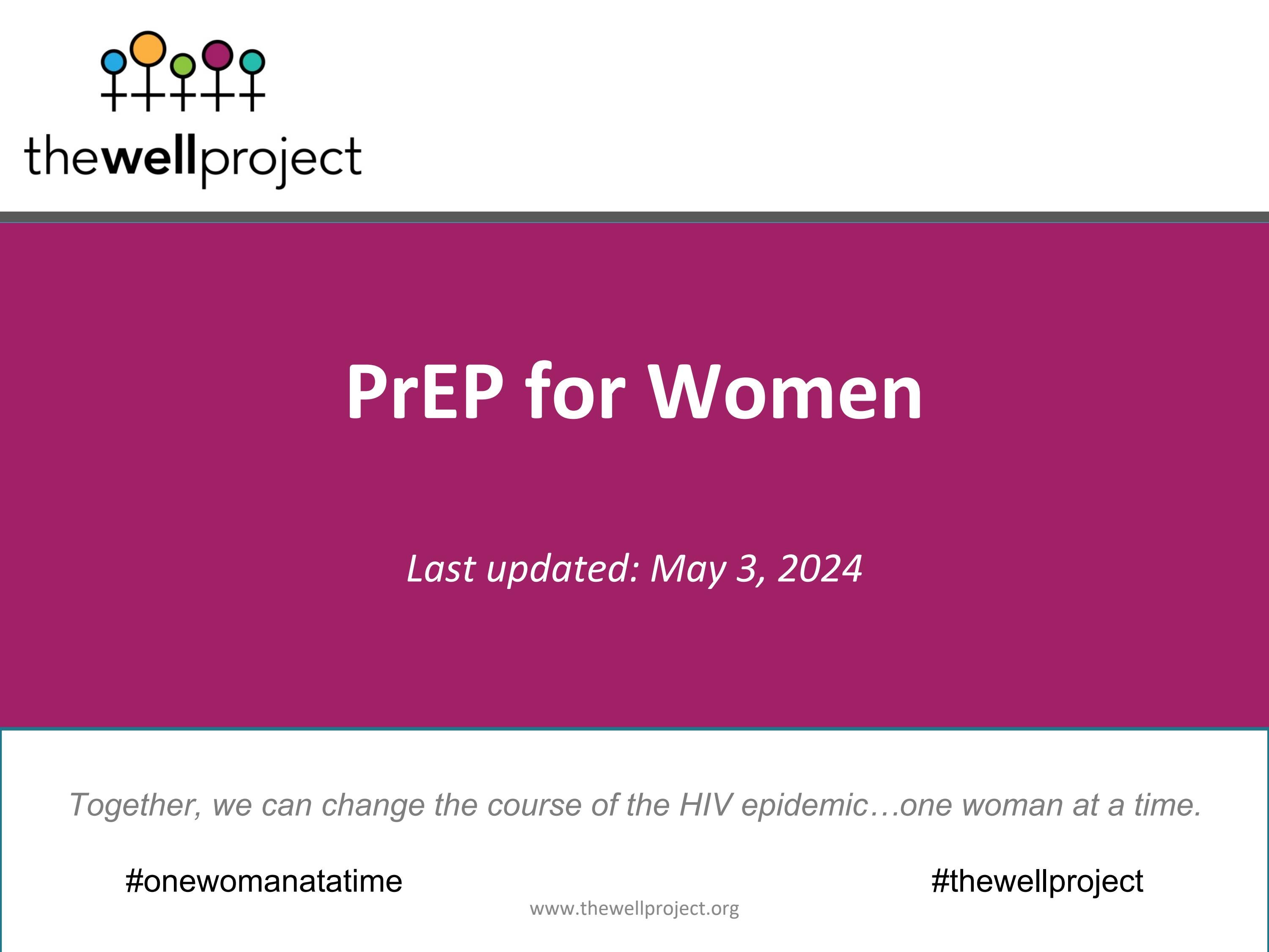 PrEP for Women (05/2024) by The Well Project - Issuu