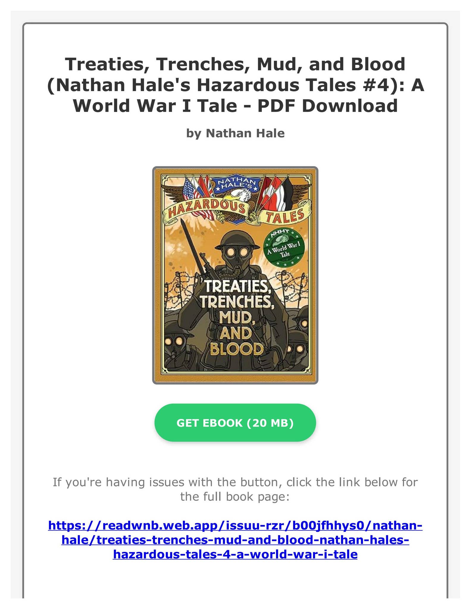 Free PDF Treaties, Trenches, Mud, and Blood (Nathan Hale's Hazardous ...