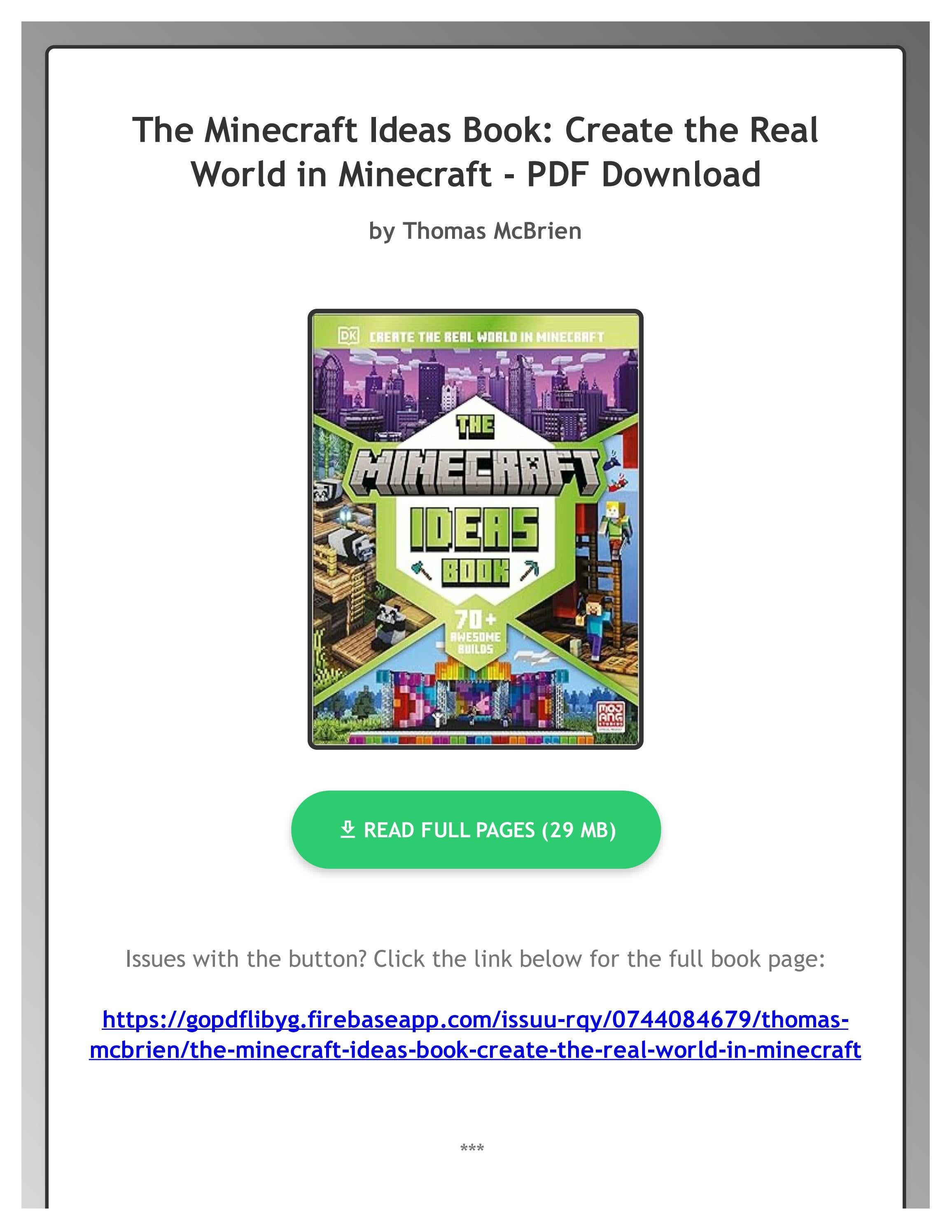 [PDF) The Minecraft Ideas Book: Create the Real World in Minecraft by ...
