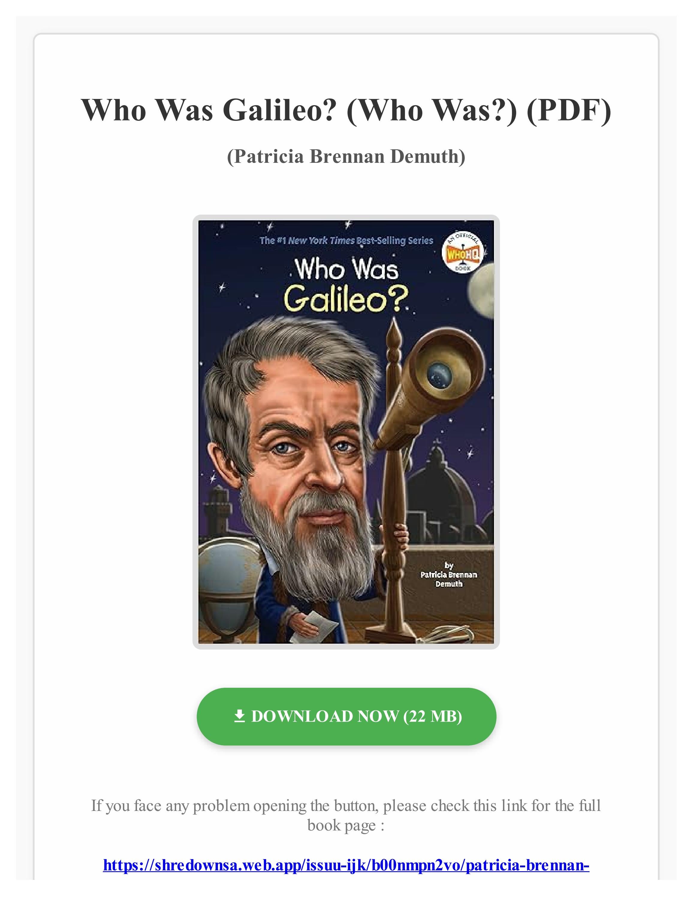 (EBOOK)(PDF) Who Was Galileo? (Who Was?) by Patricia Brennan Demuth by ...