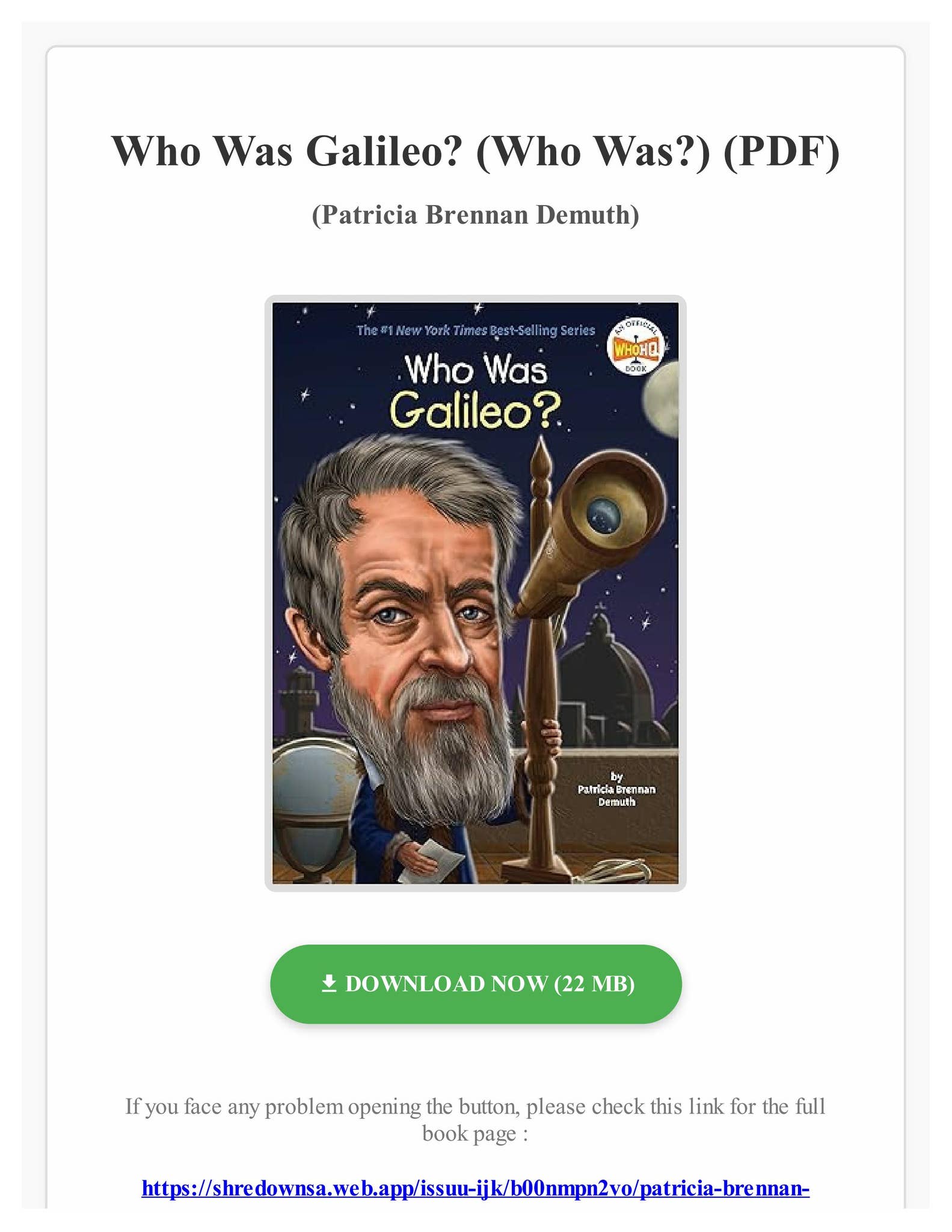 (EBOOK)(PDF) Who Was Galileo? (Who Was?) by Patricia Brennan Demuth by ...