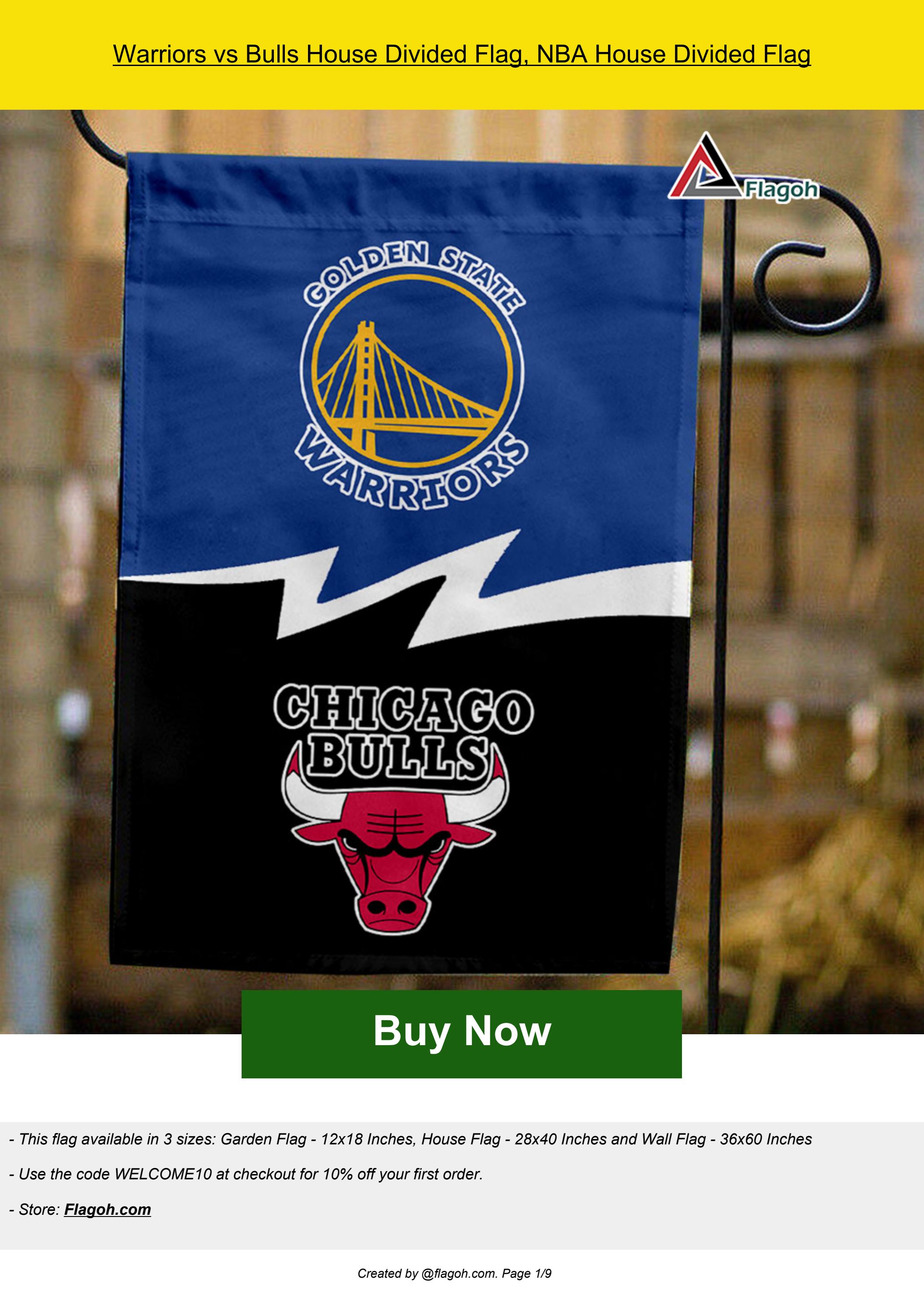 Warriors vs Bulls House Divided Flag, NBA House Divided Flag by flagoh ...