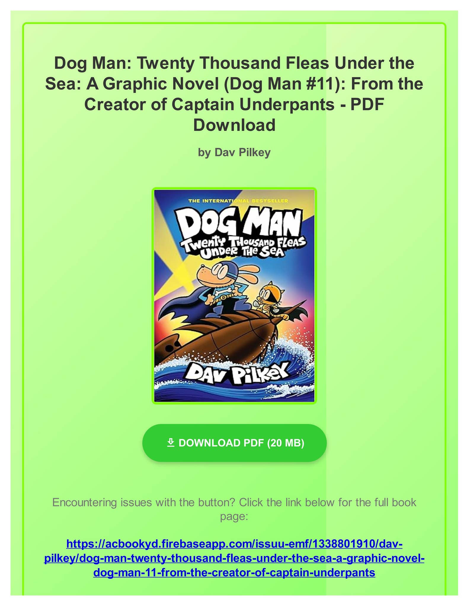 EBOOK Dog Man: Twenty Thousand Fleas Under the Sea: A Graphic Novel ...