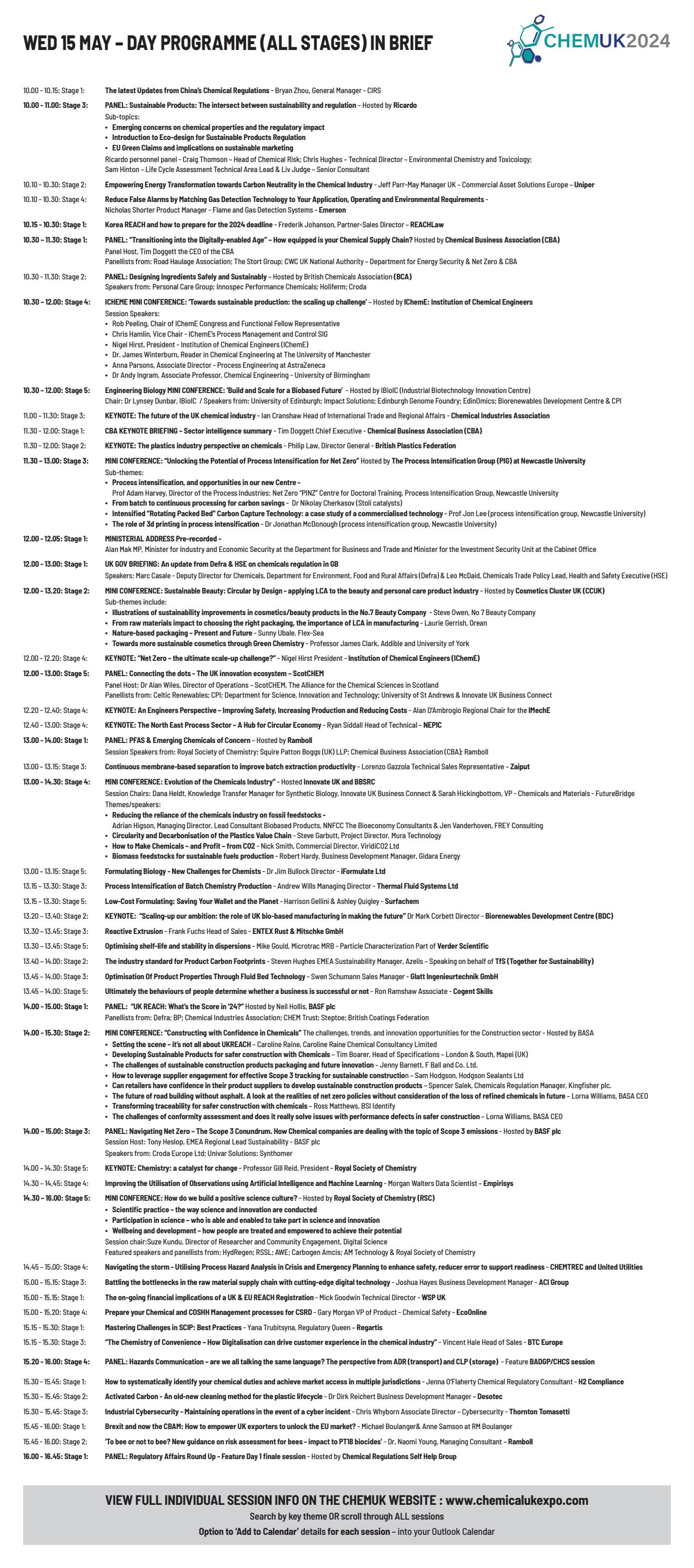 CHEMUK 2024 - Day 1 Programme by The Magazine Production Company - Issuu