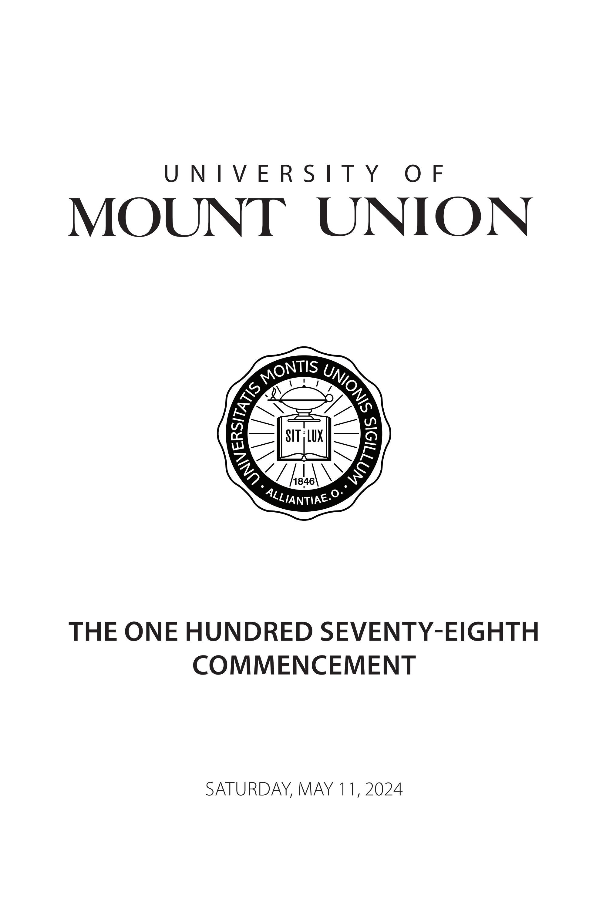 2024 Commencement Program by universityofmountunion - Issuu