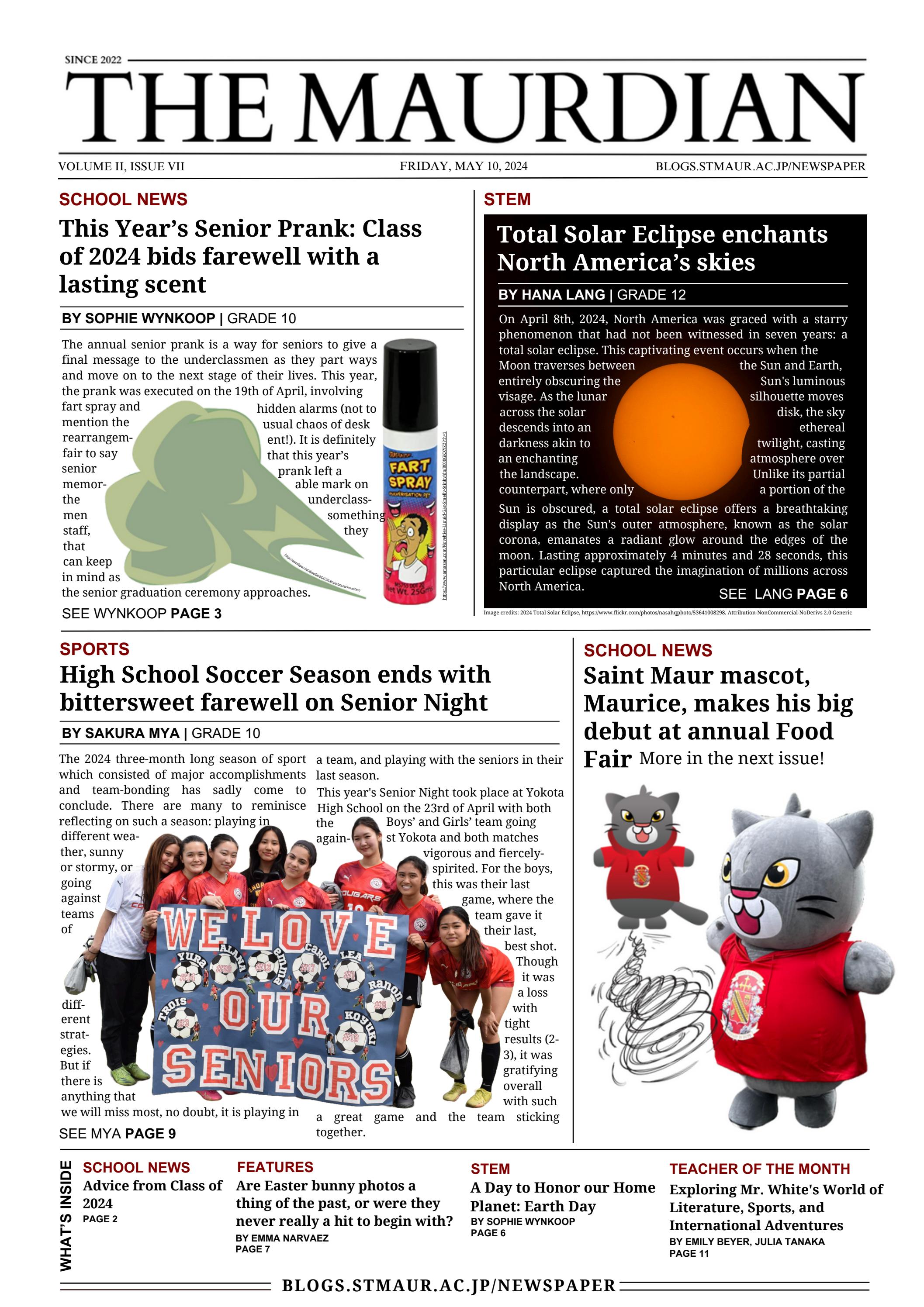 Volume II, Issue VII by The Maurdian - Issuu