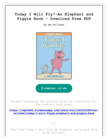 Pdf Free Today I Will Fly!-An Elephant and Piggie Book by Mo Willems by ...