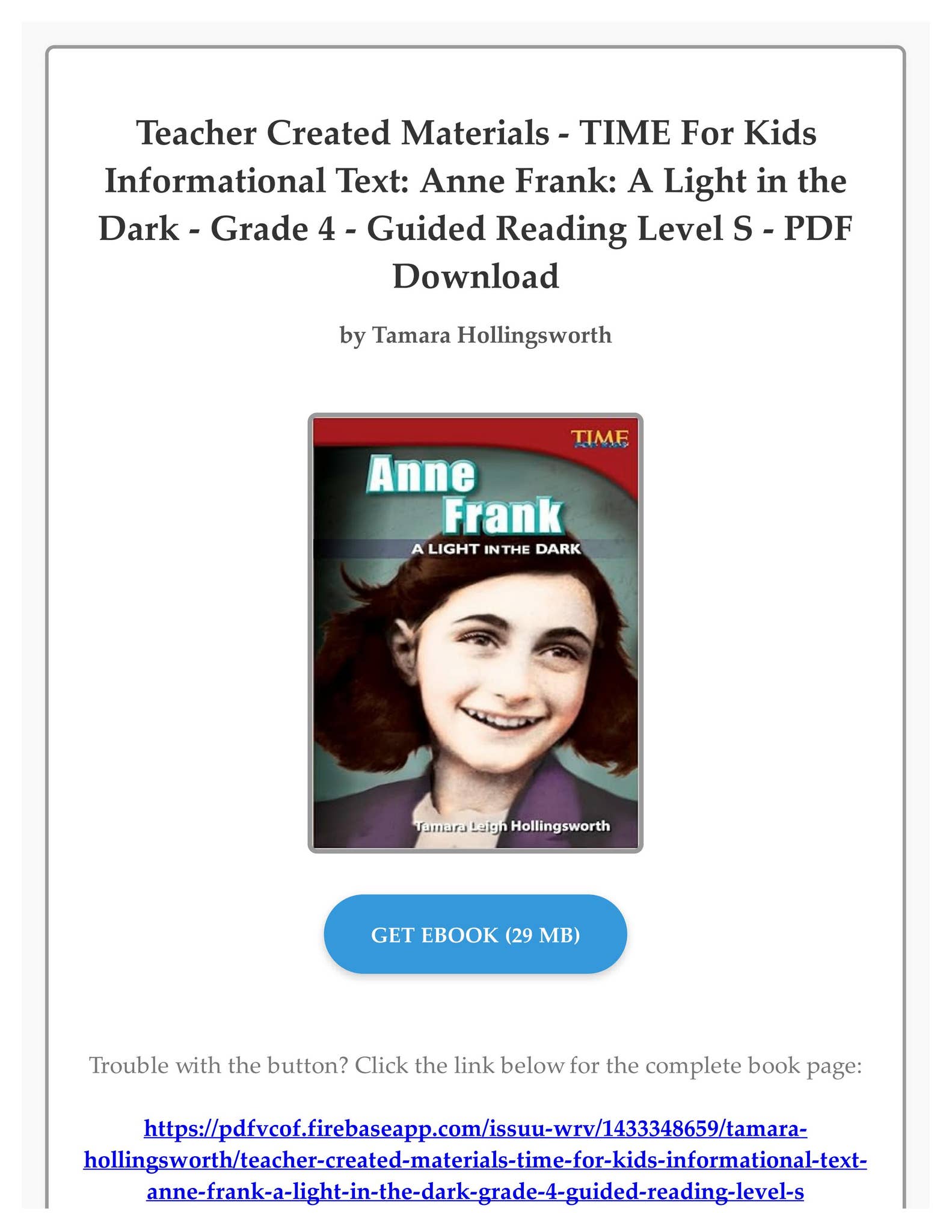 Ebook Teacher Created Materials - TIME For Kids Informational Text ...