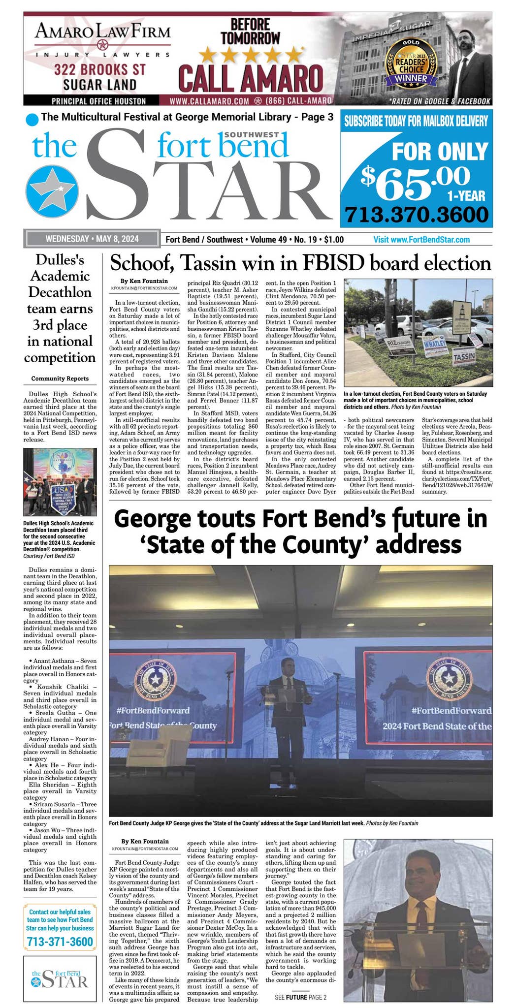 The 05-08-24 Edition of The Fort Bend Star by Street Media - Issuu