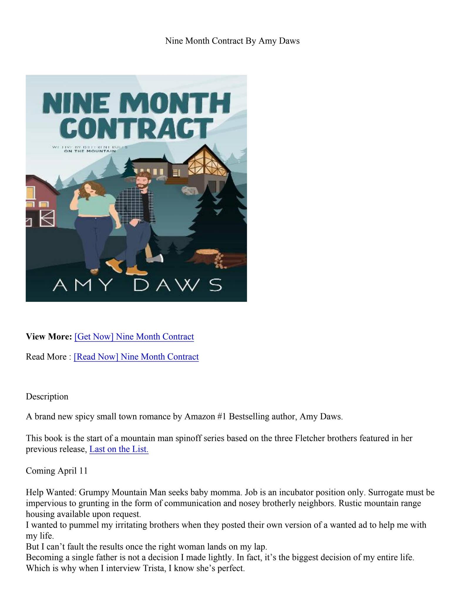 [PDF] Download Nine Month Contract - Amy Daws by kerriepamela88 - Issuu