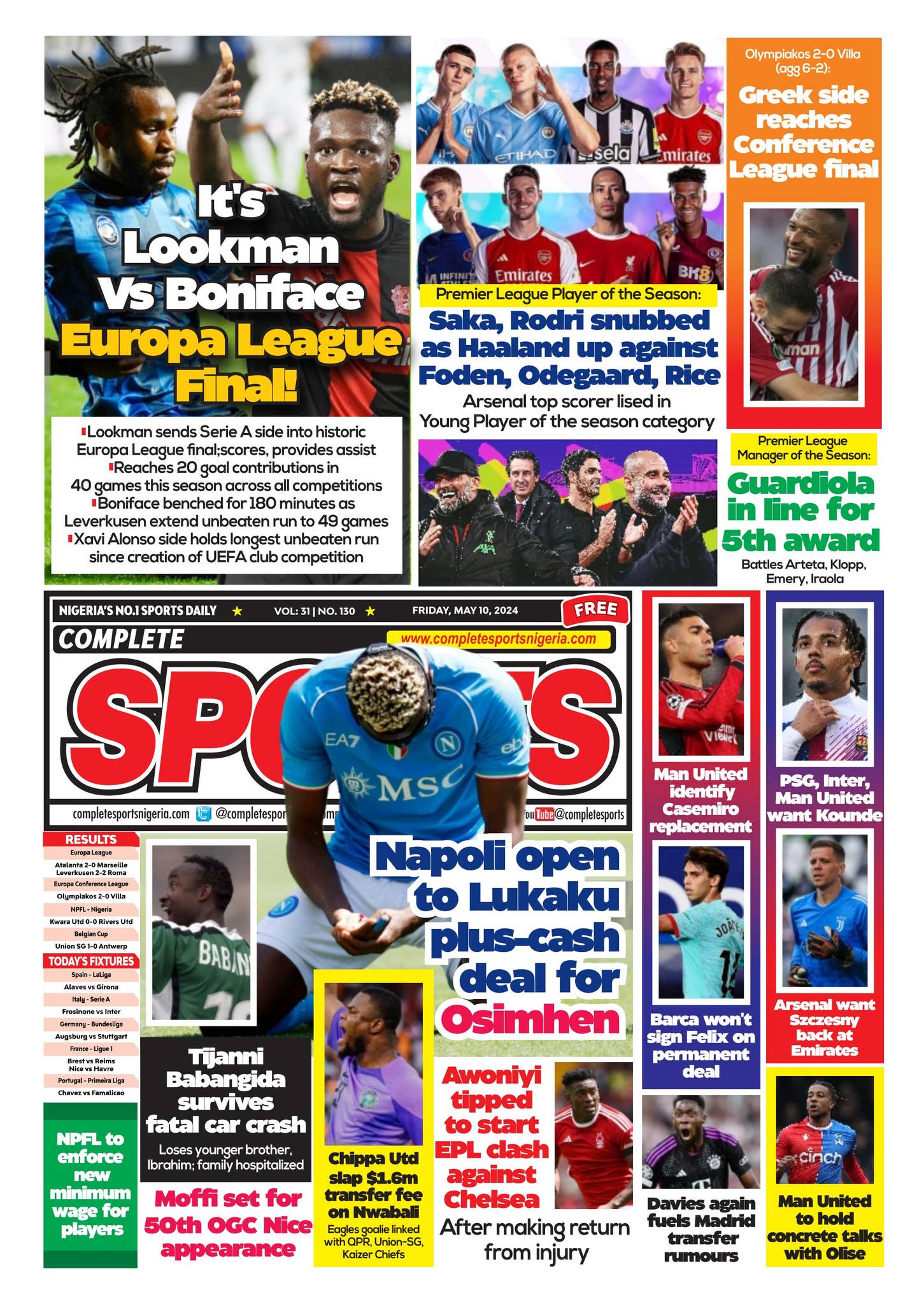 COMPLETE SPORTS - FRIDAY, MAY 10, 2024 by Complete Sports - Issuu