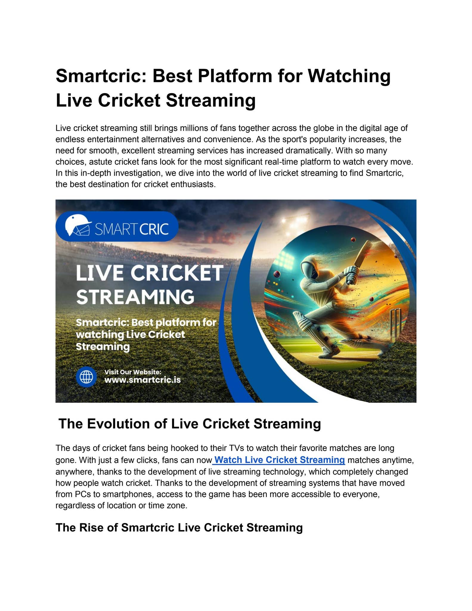Watch Live Cricket Streaming by Smart Cric - Issuu