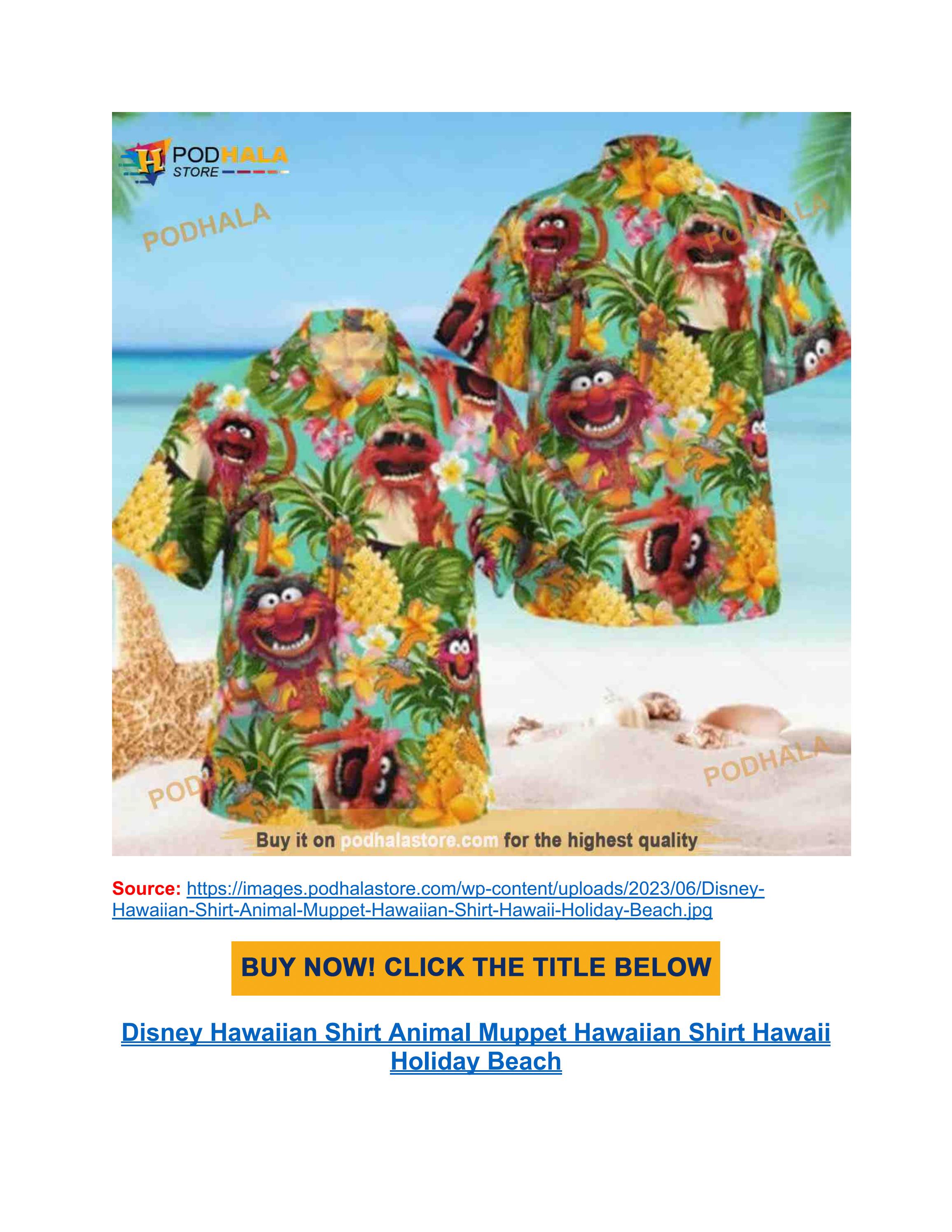 Disney Hawaiian Shirt Animal Muppet Hawaiian Shirt Hawaii Holiday Beach ...