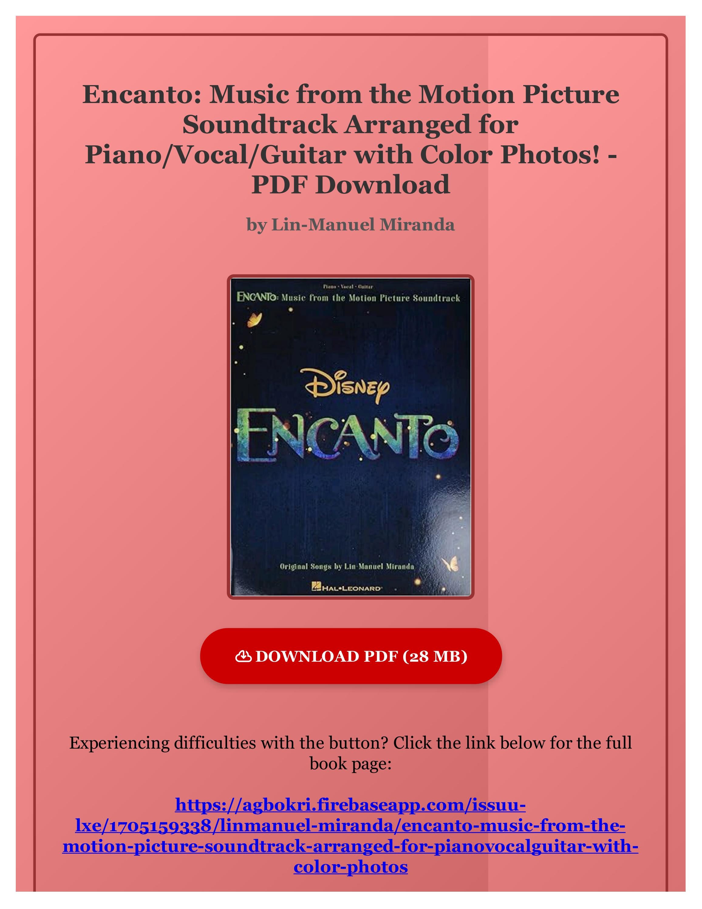 (PDF) Encanto: Music from the Motion Picture Soundtrack Arranged for ...
